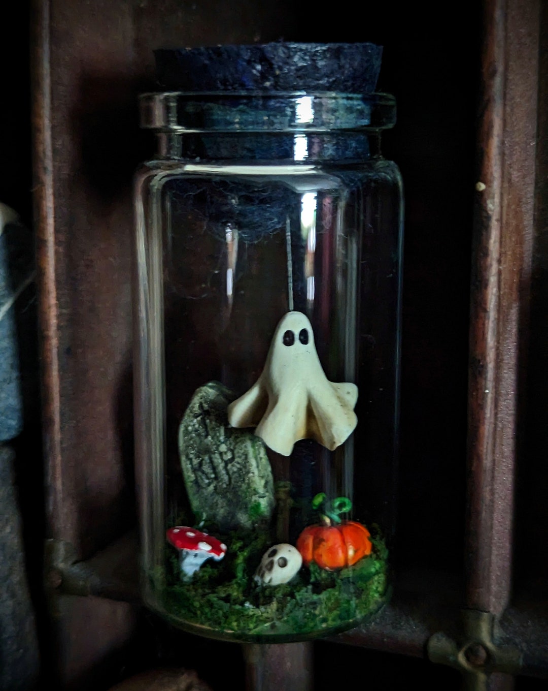 Ghost in a Jar Mini Haunted Spooky Graveyard Tiny - Etsy
