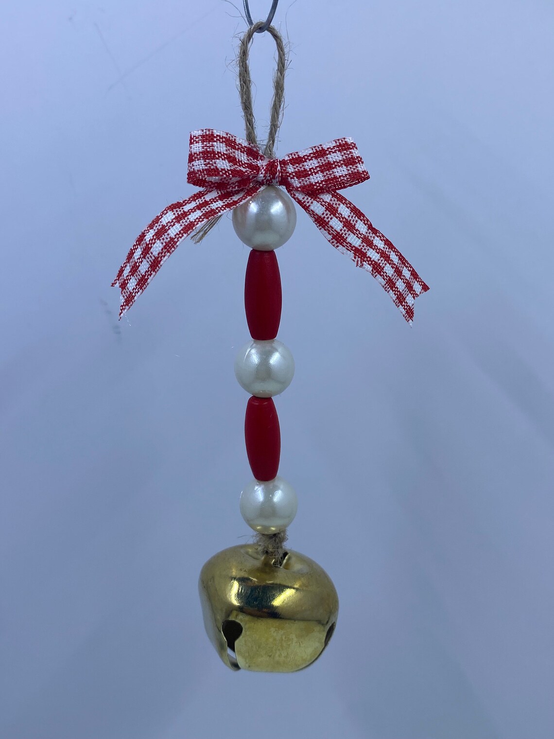 Beaded Bell Holiday and Christmas Tree Ornament, Handmade Bead Bell ...