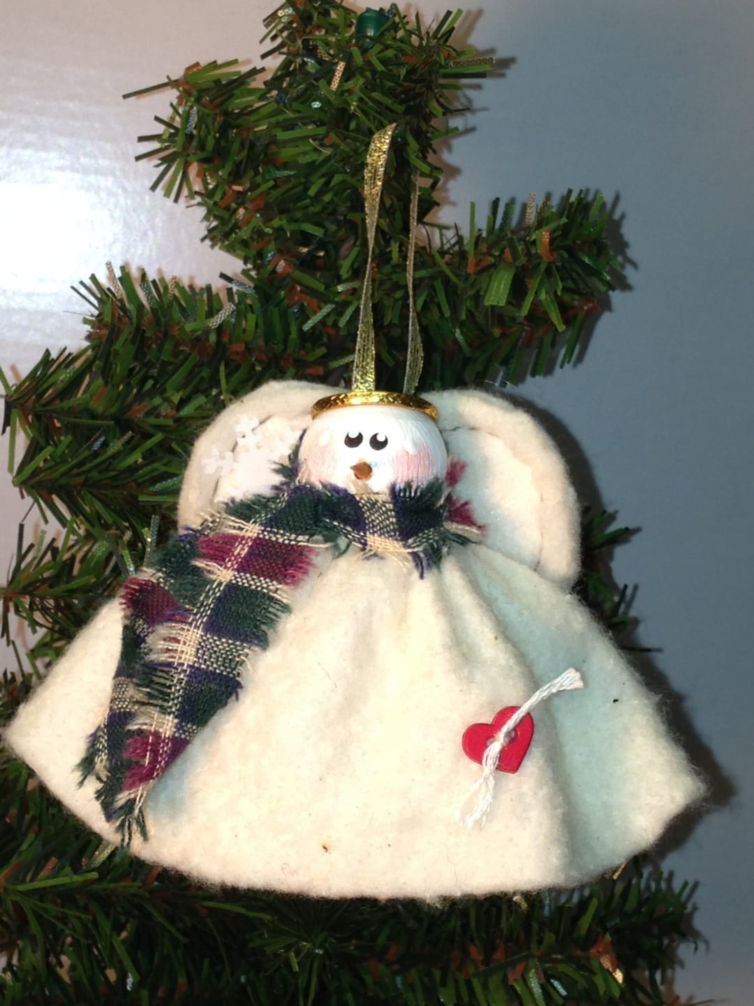 Snow Angel Christmas Tree Ornament, Holiday and Winter Handmade Felt ...
