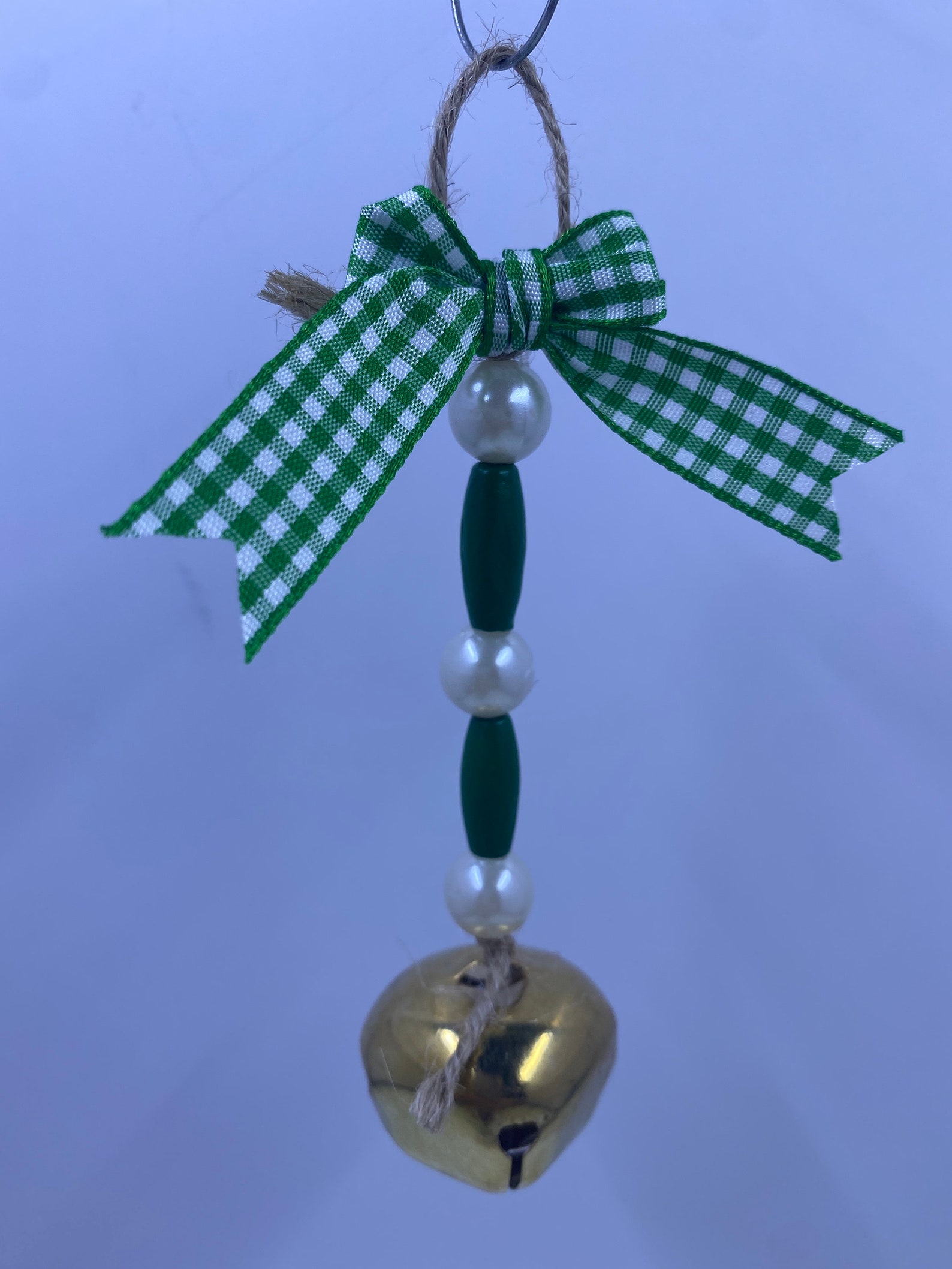 Beaded Bell Holiday and Christmas Tree Ornament, Handmade Bead Bell ...