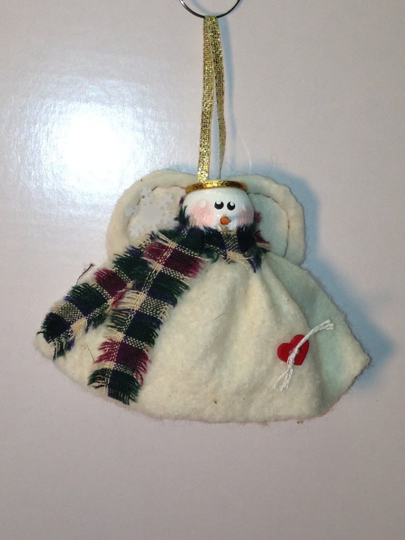 Snow Angel Christmas Tree Ornament, Holiday and Winter Handmade Felt ...