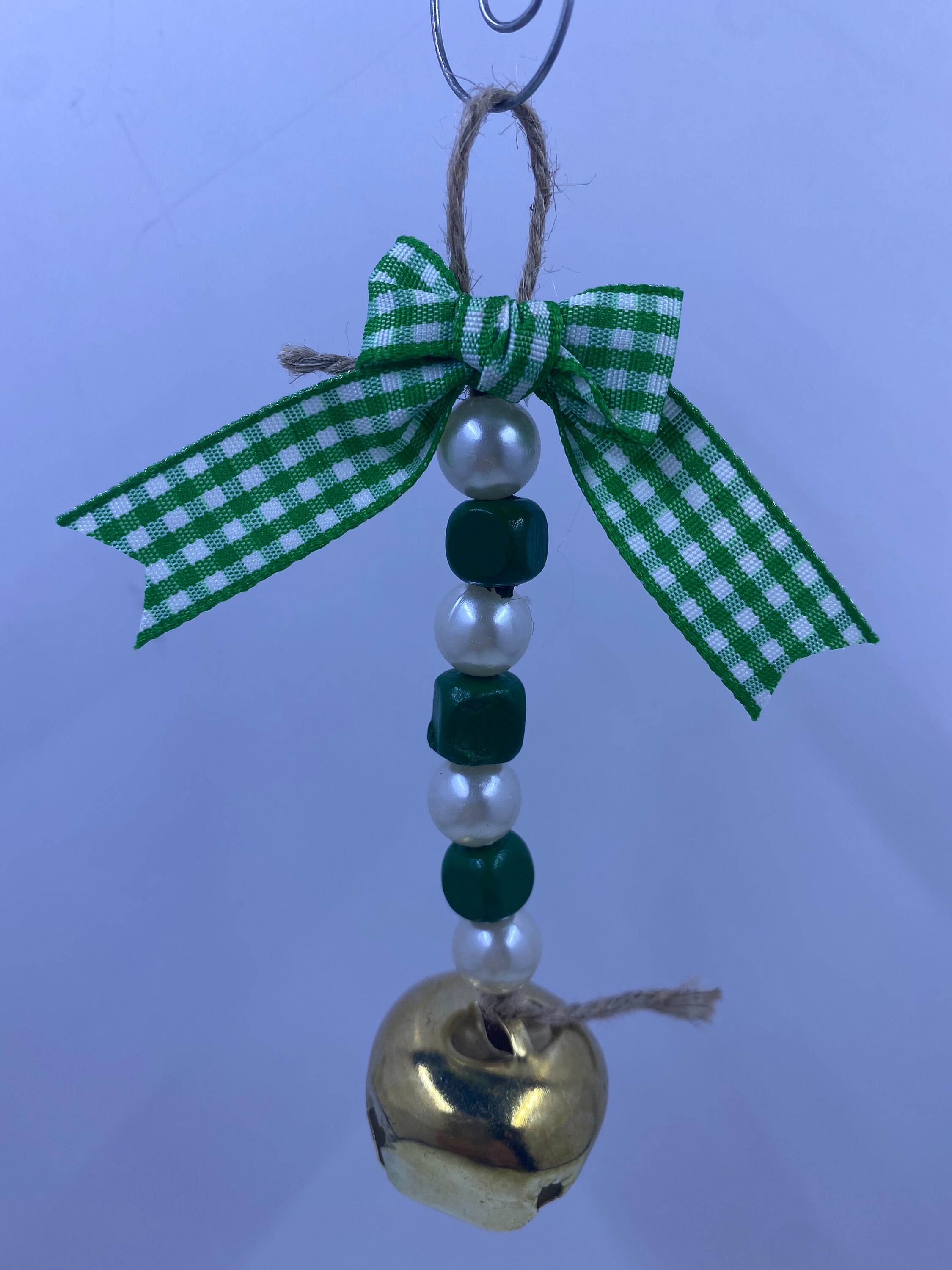 Beaded Bell Holiday and Christmas Tree Ornament, Handmade Bead Bell ...