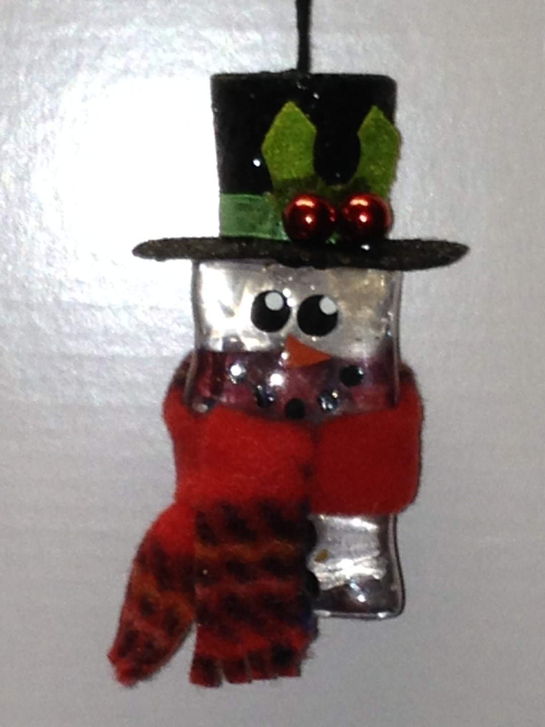 Ice Cube Snowman Hand Decorated Christmas Ornament, Snowman Winter and ...