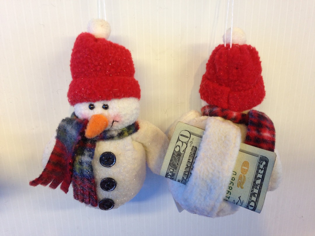 Snowman Felt Gift Card/money Holder Ornament, Holiday and Christmas ...