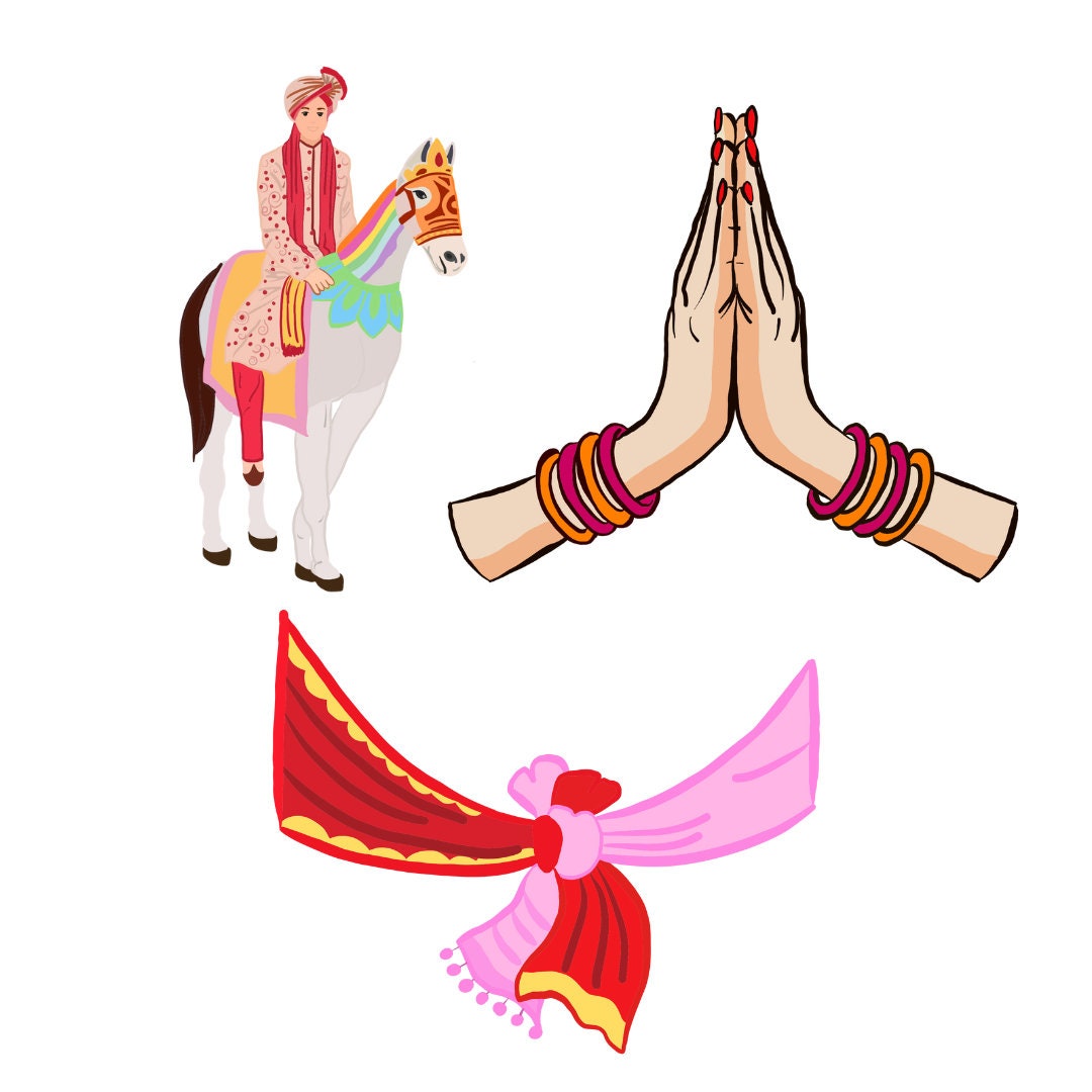 Indian Wedding Baraat Clipart