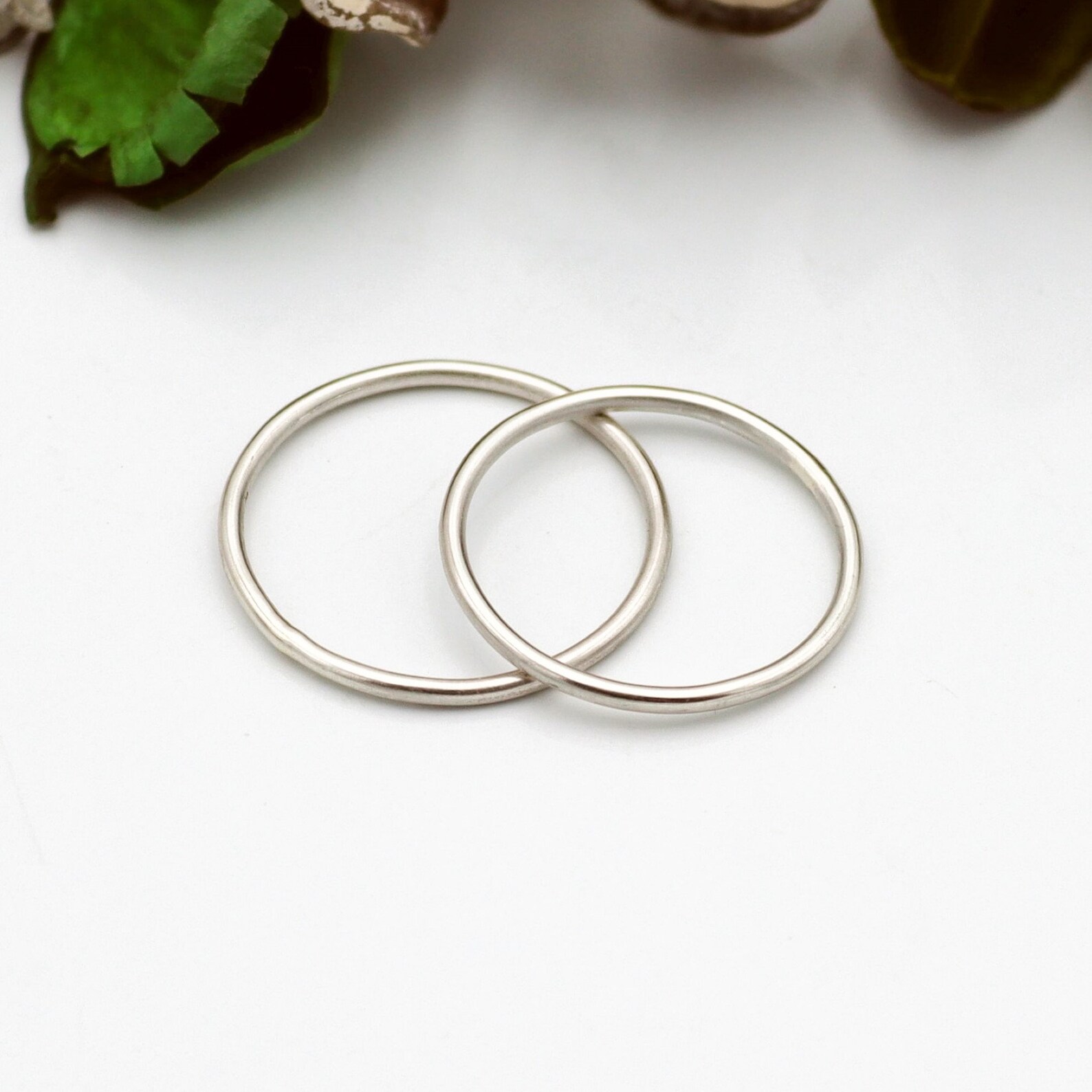 Solid Silver Thin Ring Skinny Stacking Ring. 1.5 Mm Round - Etsy UK