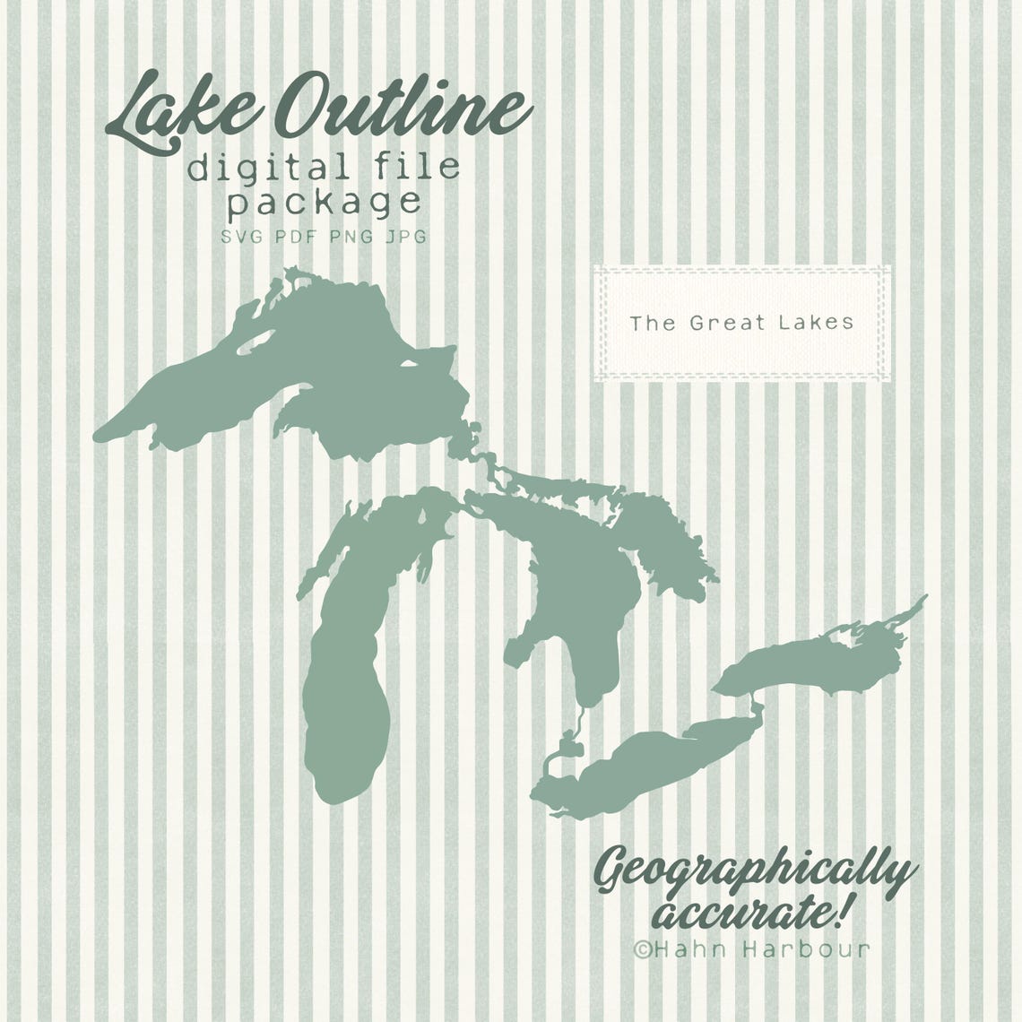The Great Lakes Digital Lake Outline: Svg, Png, Pdf, Jpeg - Etsy