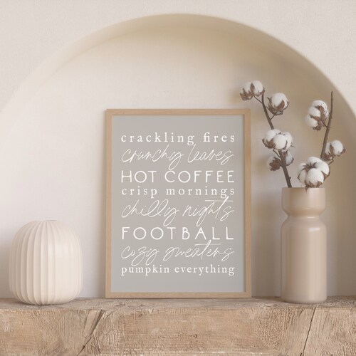 Fall Things List Framed Sign Wood Farmhouse Sign - Etsy