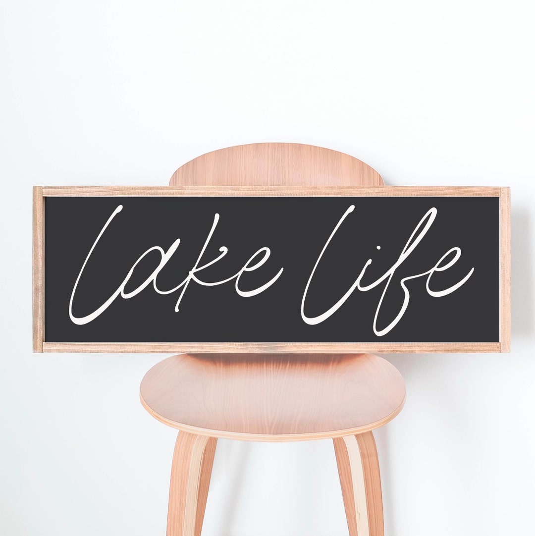 Lake Life Framed Lakehouse Sign Customizable Lake Sign - Etsy