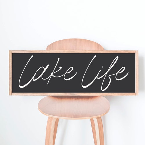 Lake Life Framed Lakehouse Sign Customizable Lake Sign - Etsy