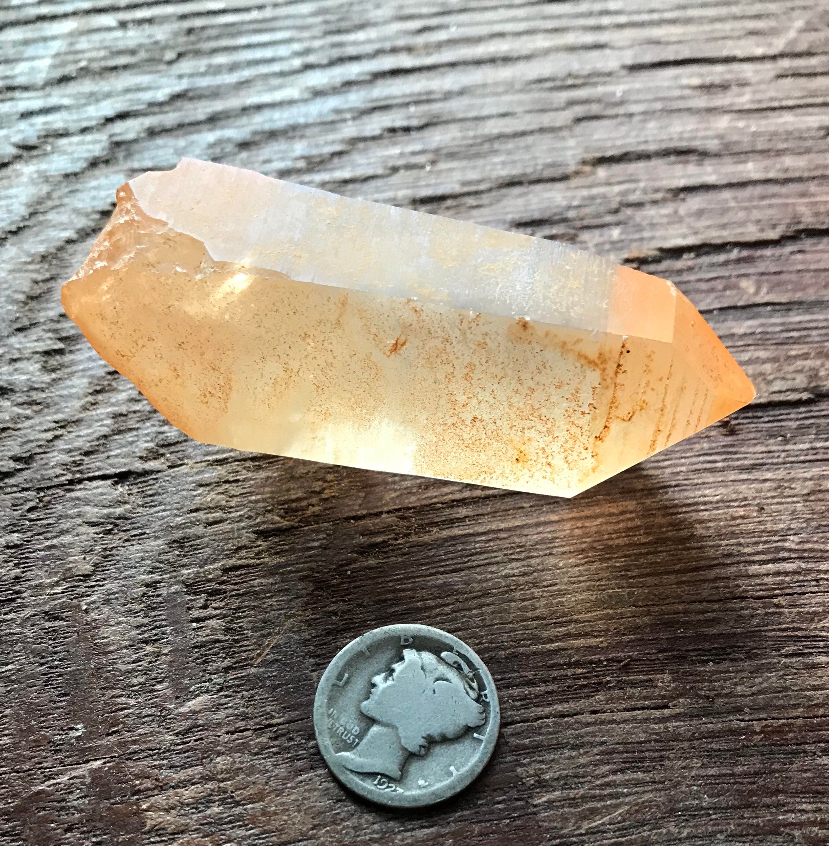 RESERVED for B********LEMURIAN Seed Quartz Crystal, Raw, Orange, Deep ...