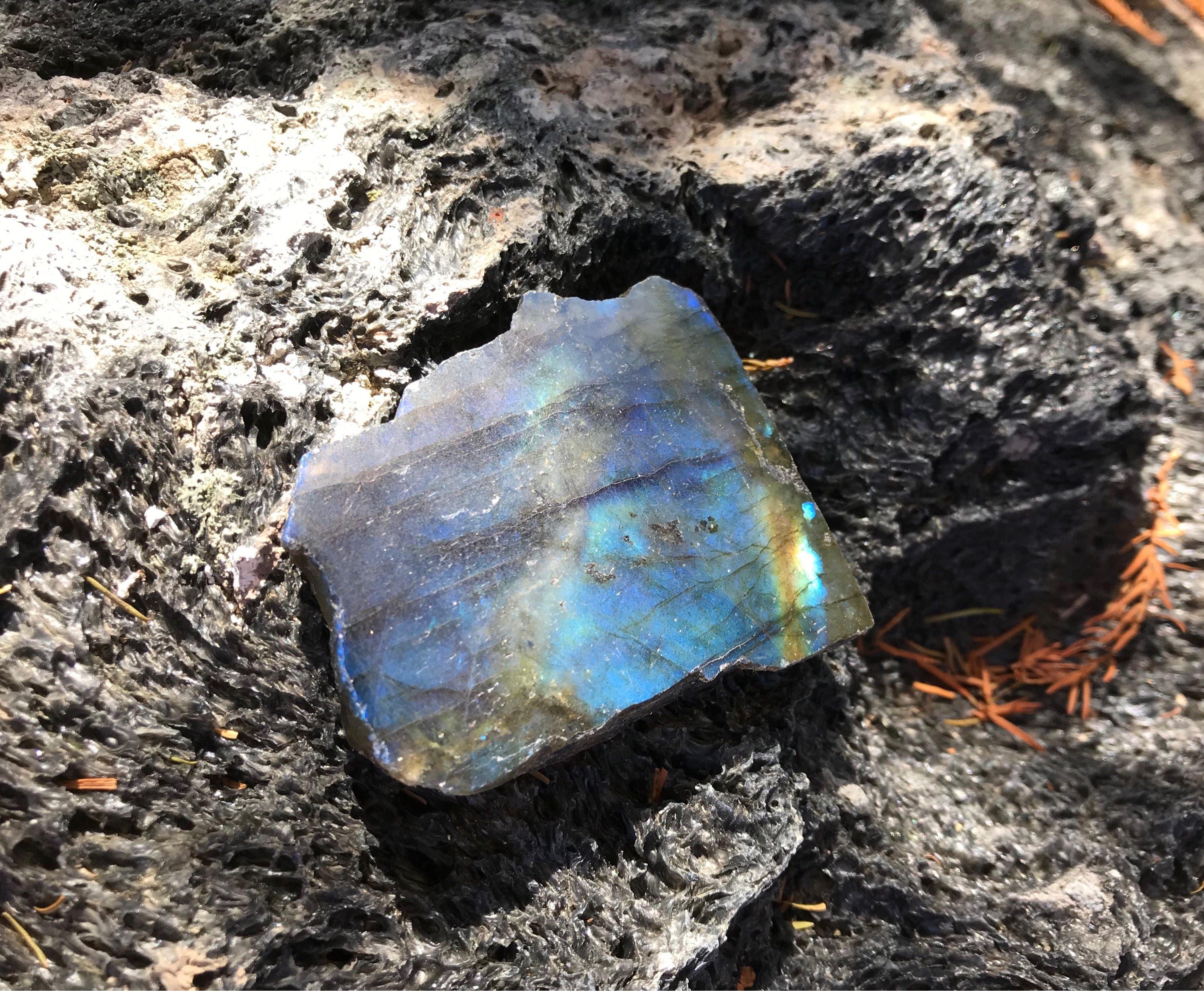 Labradorite Slab, Polished One Side, 57.5 Grams, CR2563