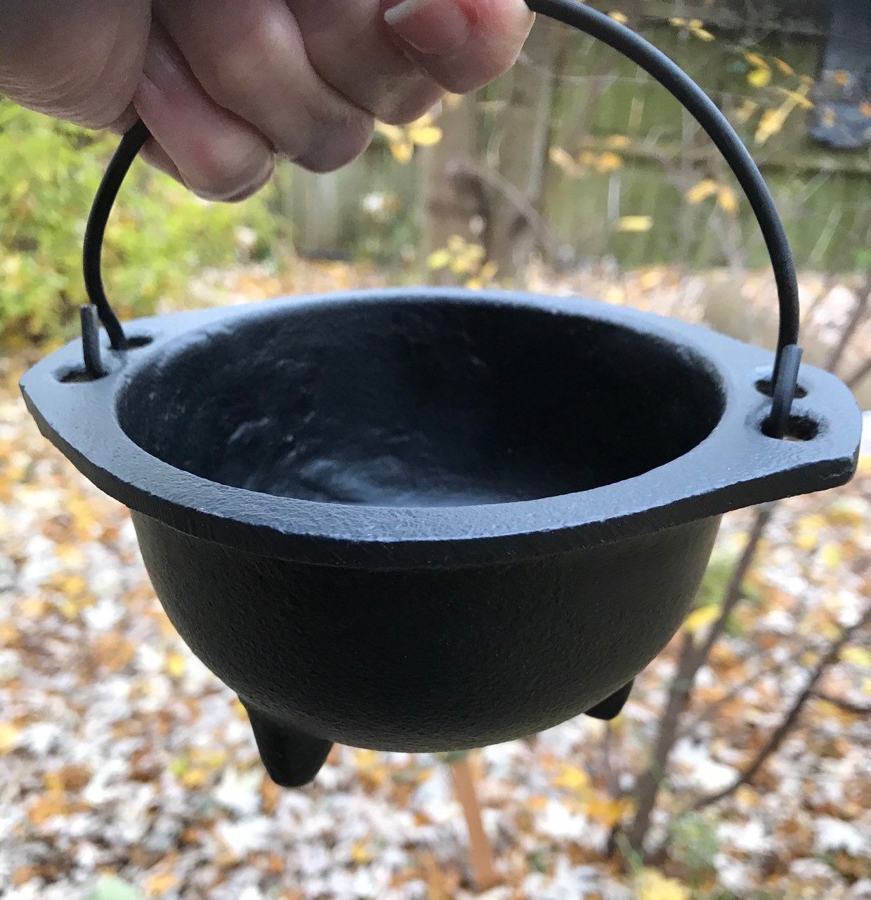 Solid Cast Iron Open Top Cauldron for Charcoal Burning, Herbs or Resins ...