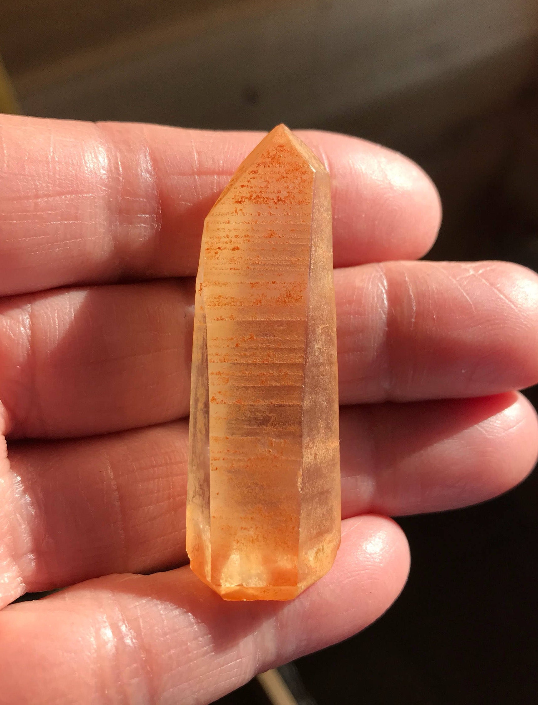 Orange Lemurian Seed Quartz, Raw, Deep Striations, Mine Fresh, Brazil ...
