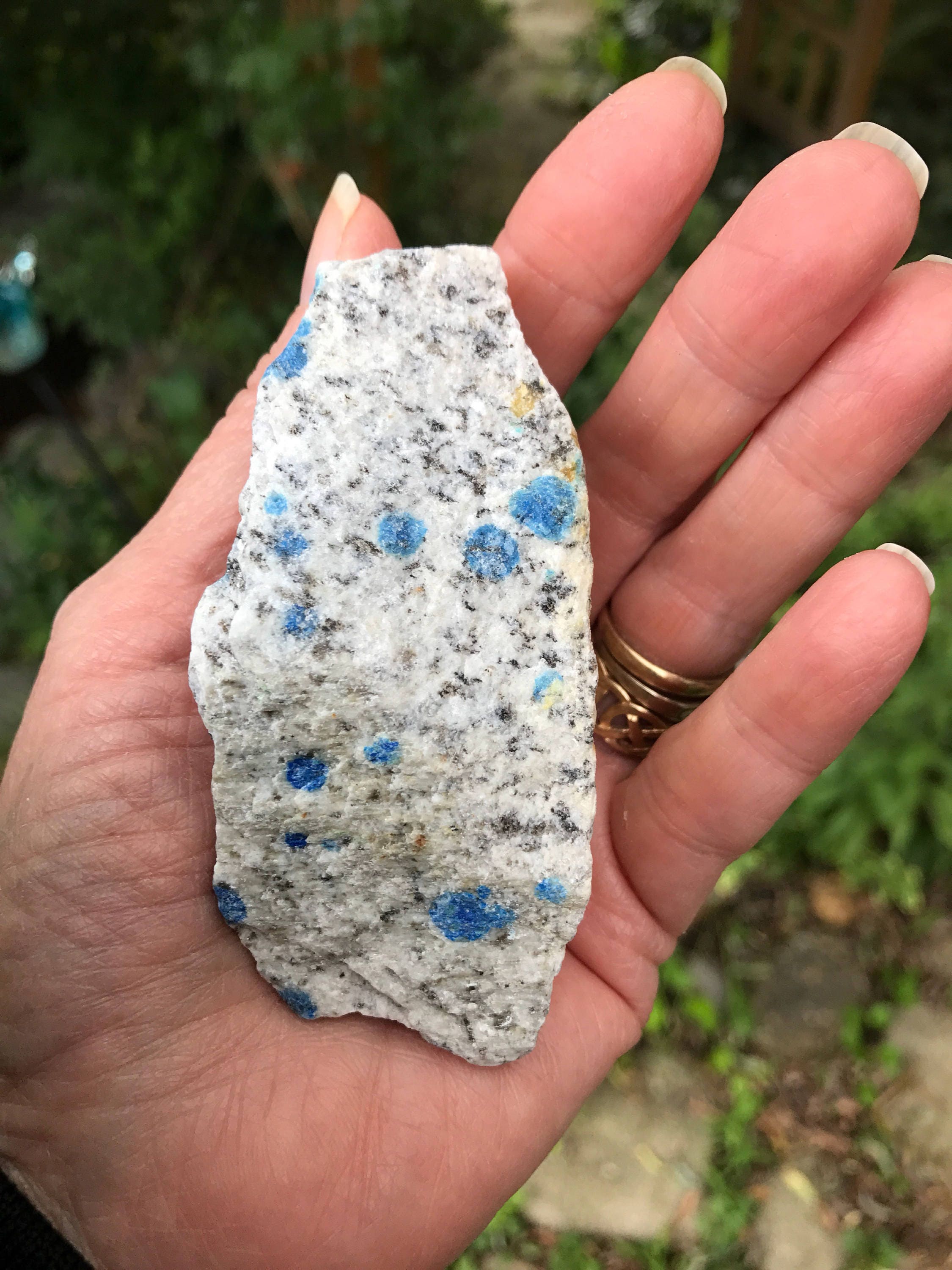 K2 Stone, Raw Azurite in Granite, Pakistan, 123.2 Grams, CR1931