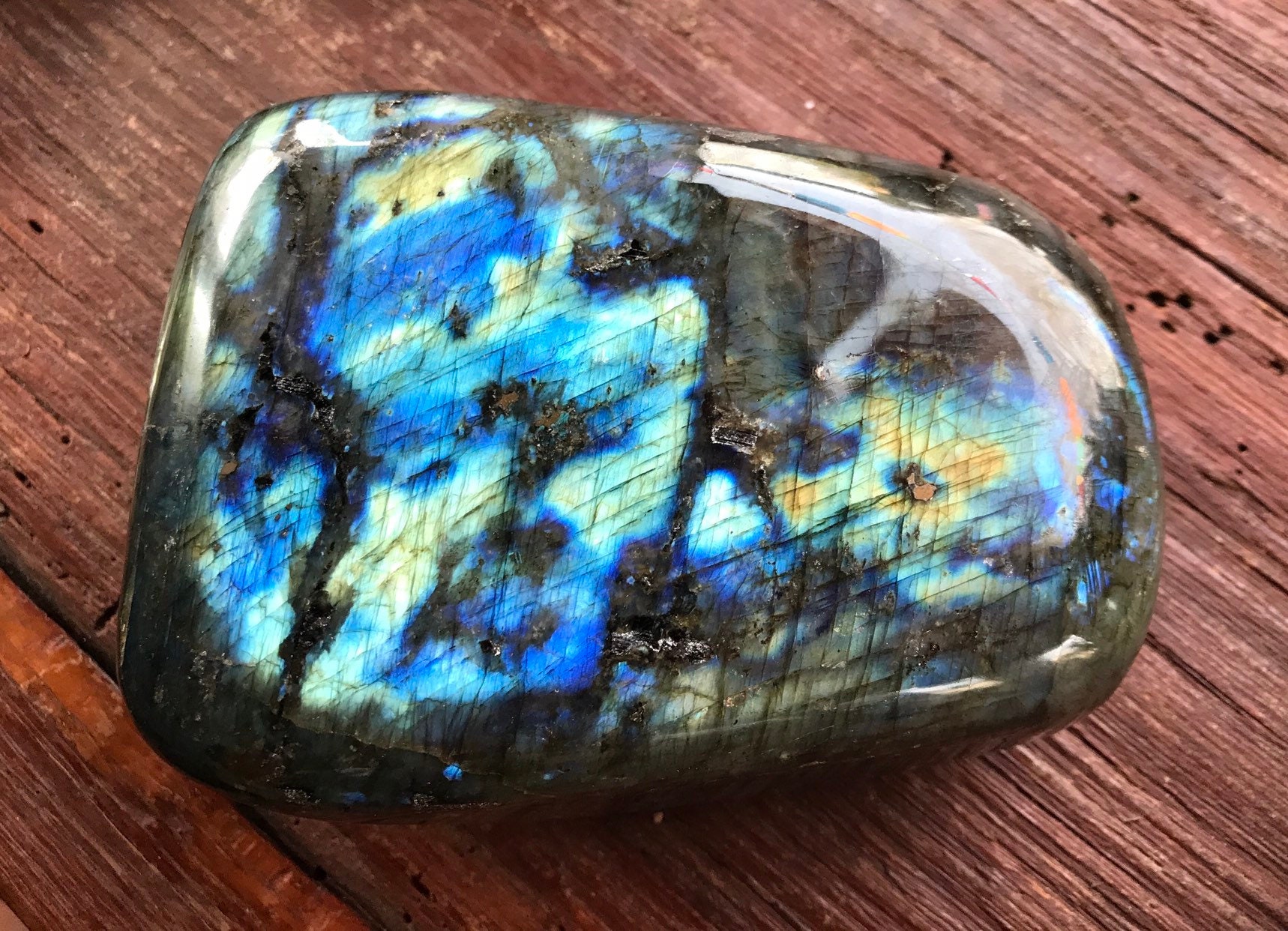 2.35 LBS Labradorite Large Standing Stone, Polished, Flashy, 1065 Grams ...