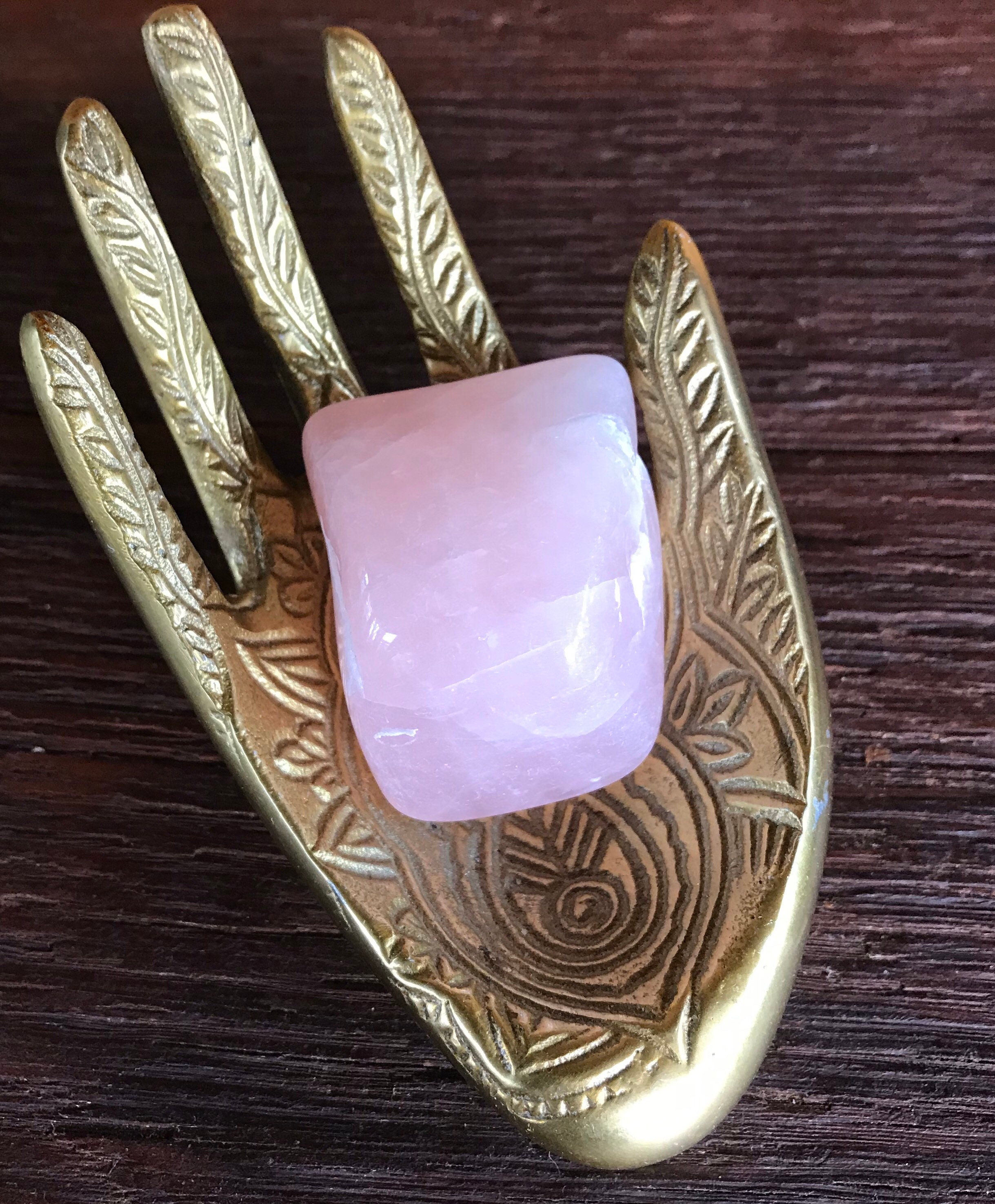 Rose Quartz, Polished Palm Stone, Madagascar, 100.80 Grams, CR6991