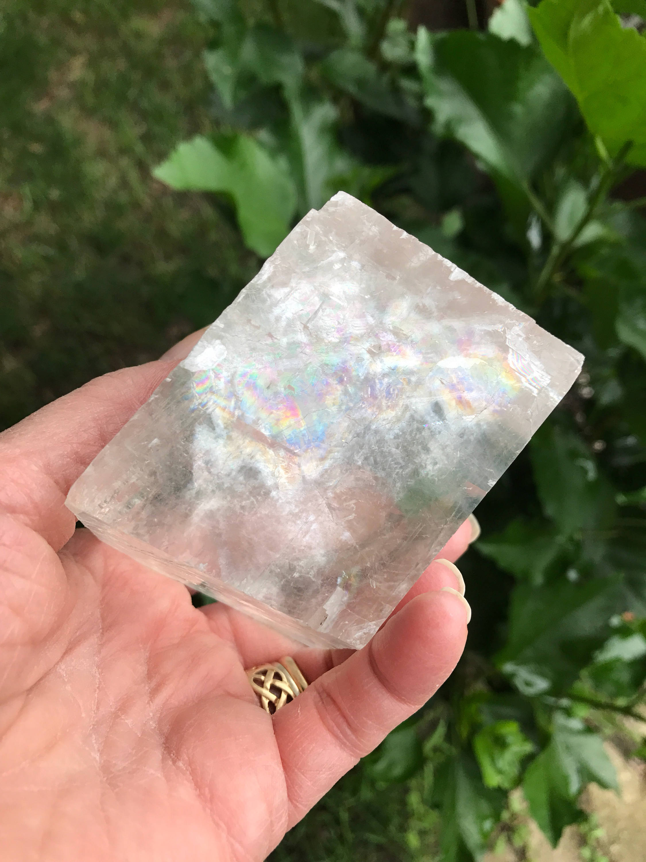 X-Large Optical Calcite Crystal, Rainbows, Viking Sunstone, Raw, Brazil ...
