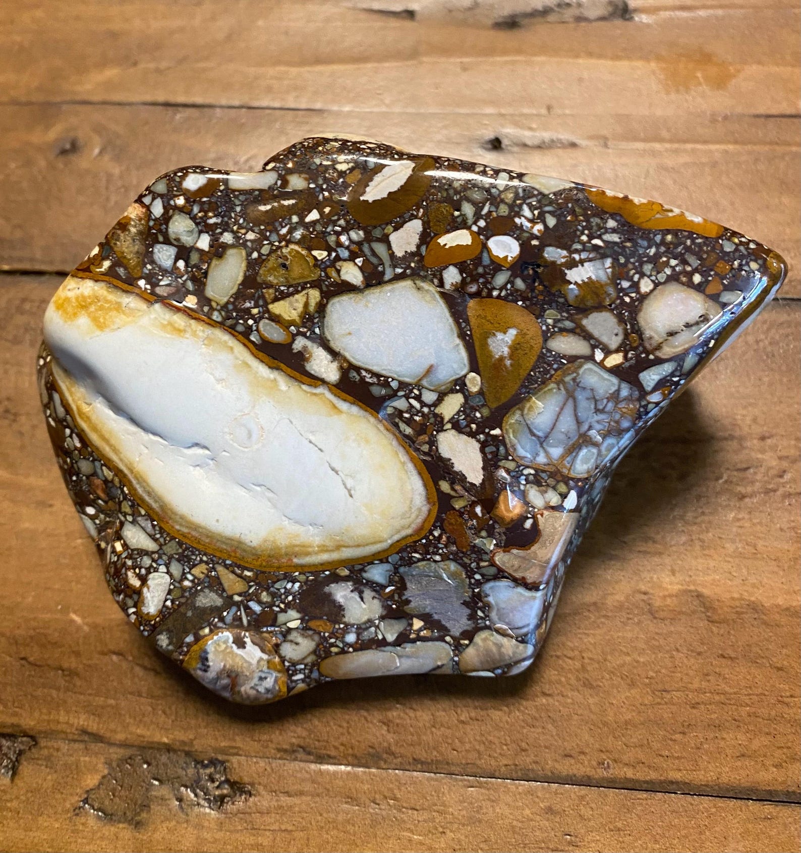Pudding Stone, 1 LB+ Free Form, Polished Standing Conglomerate Stone ...