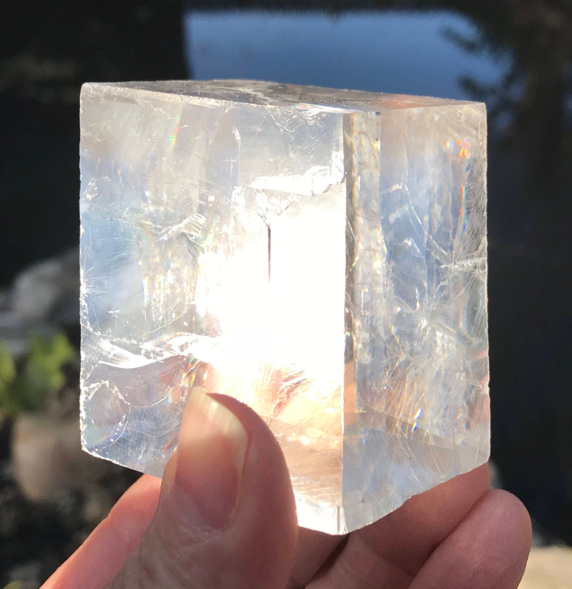 CALCITE, Optical Crystal, Water Clear, Rainbows, Viking Sunstone, Raw ...
