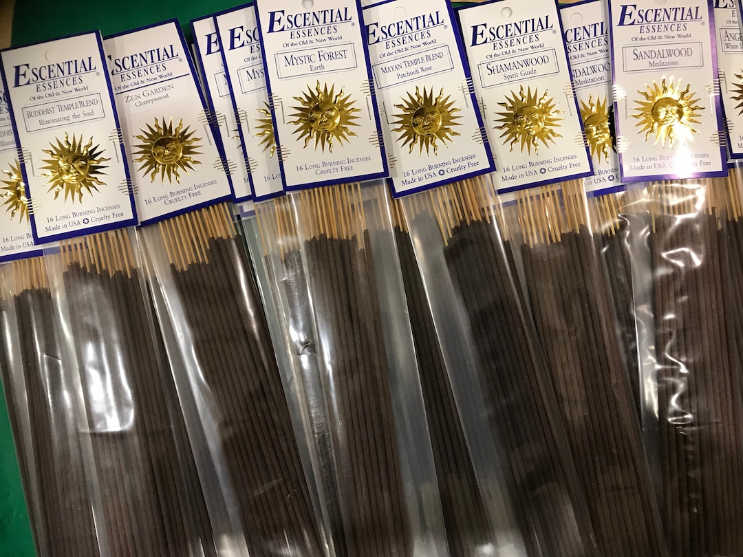 Escential Essences, Premium Stick Incense, Choose Your Scent, 16 Sticks ...