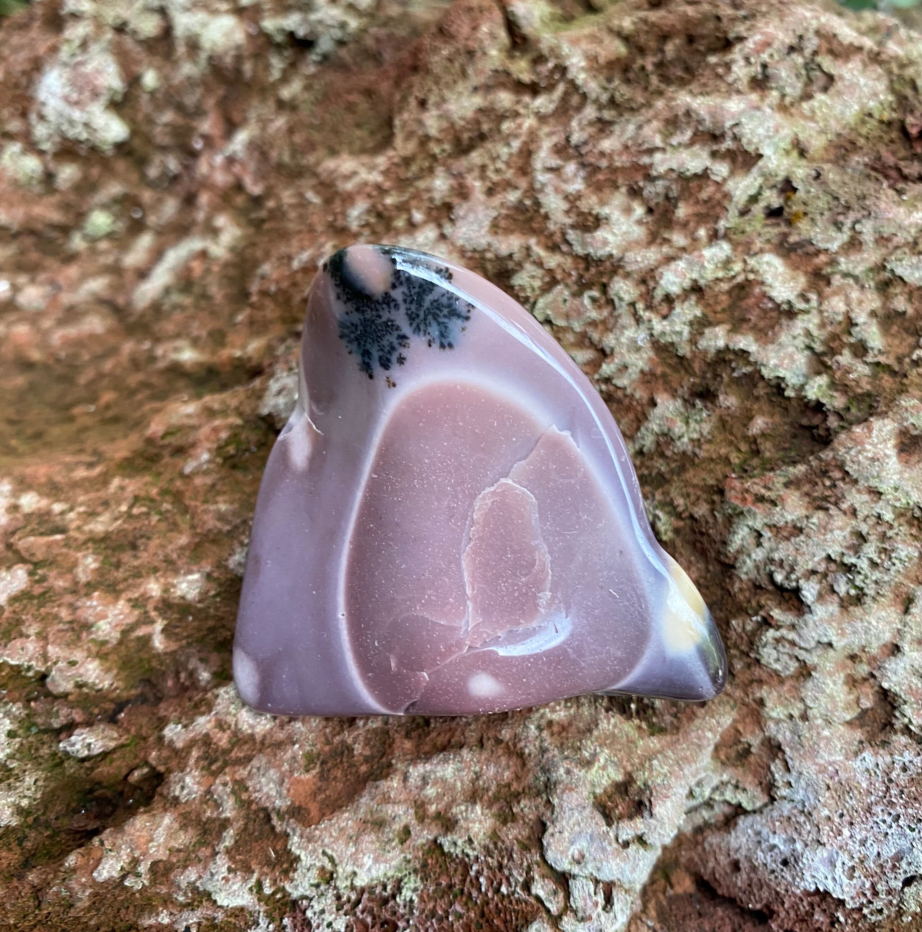 Mookaite Jasper Free Form Palm Stone, Purple, Orbicular, Dendritic ...