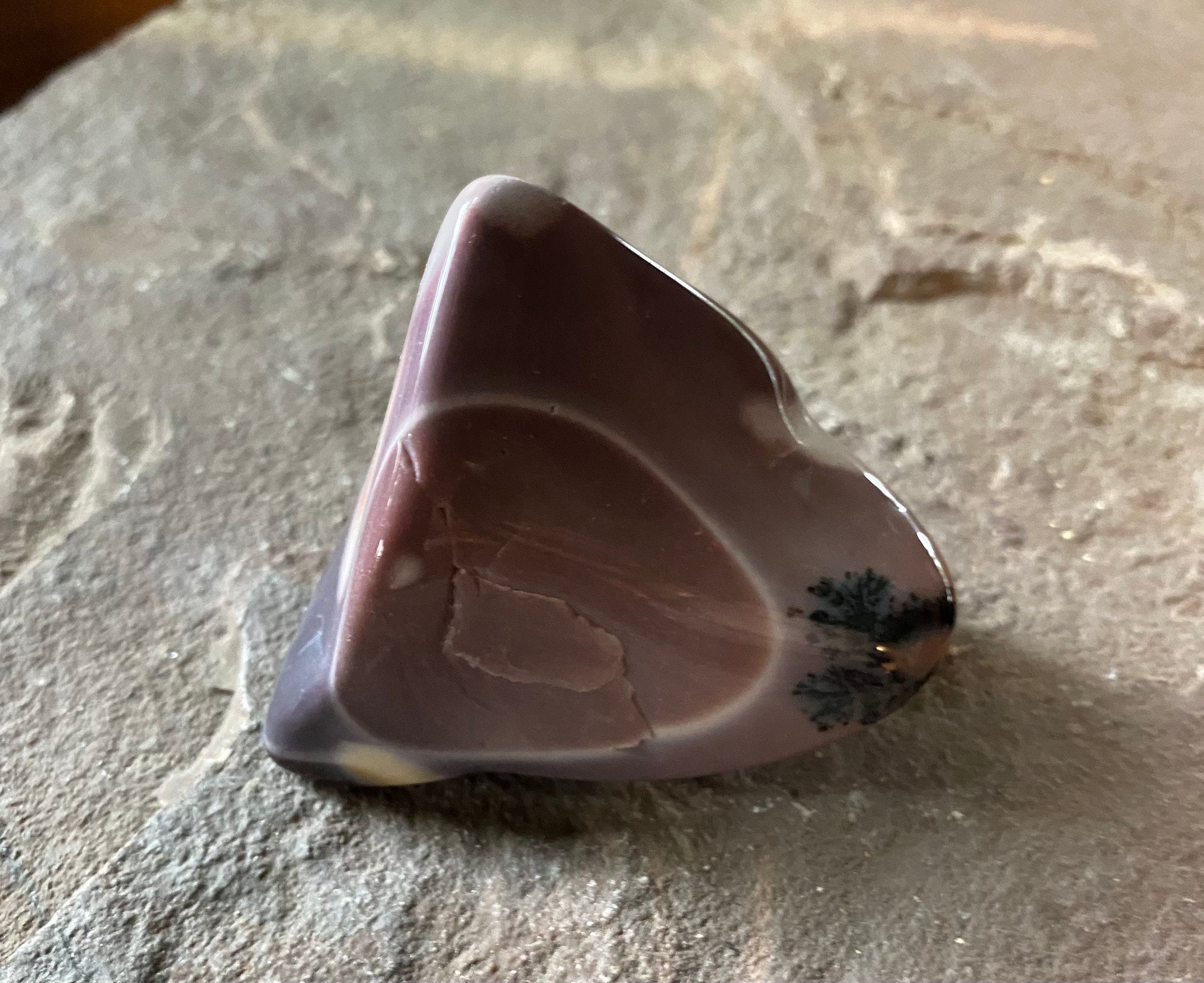 Mookaite Jasper Free Form Palm Stone, Purple, Orbicular, Dendritic ...