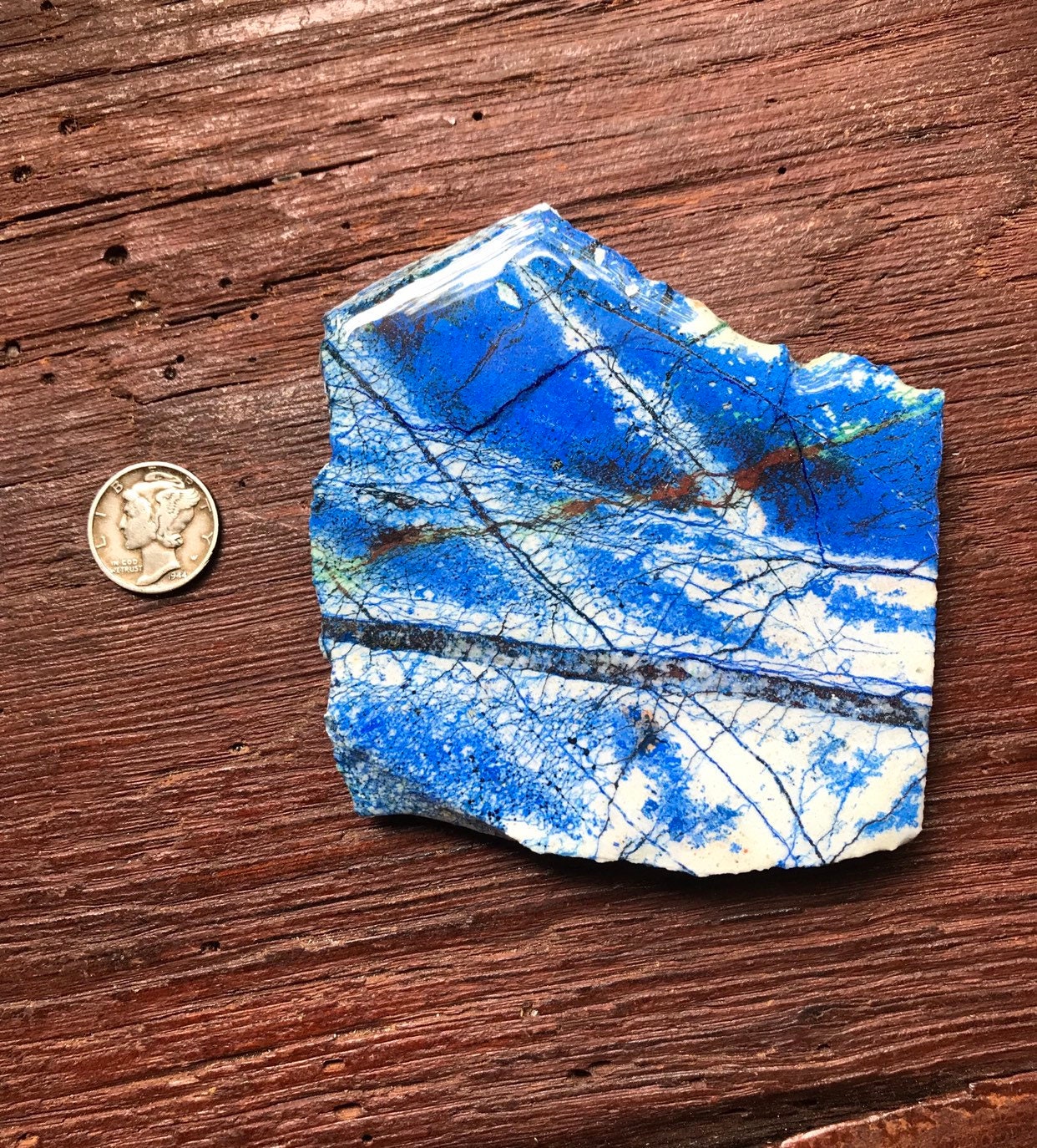 Azurite Slab, With Cuprite & Limonite, Polished Face, Arizona, 84.5 ...