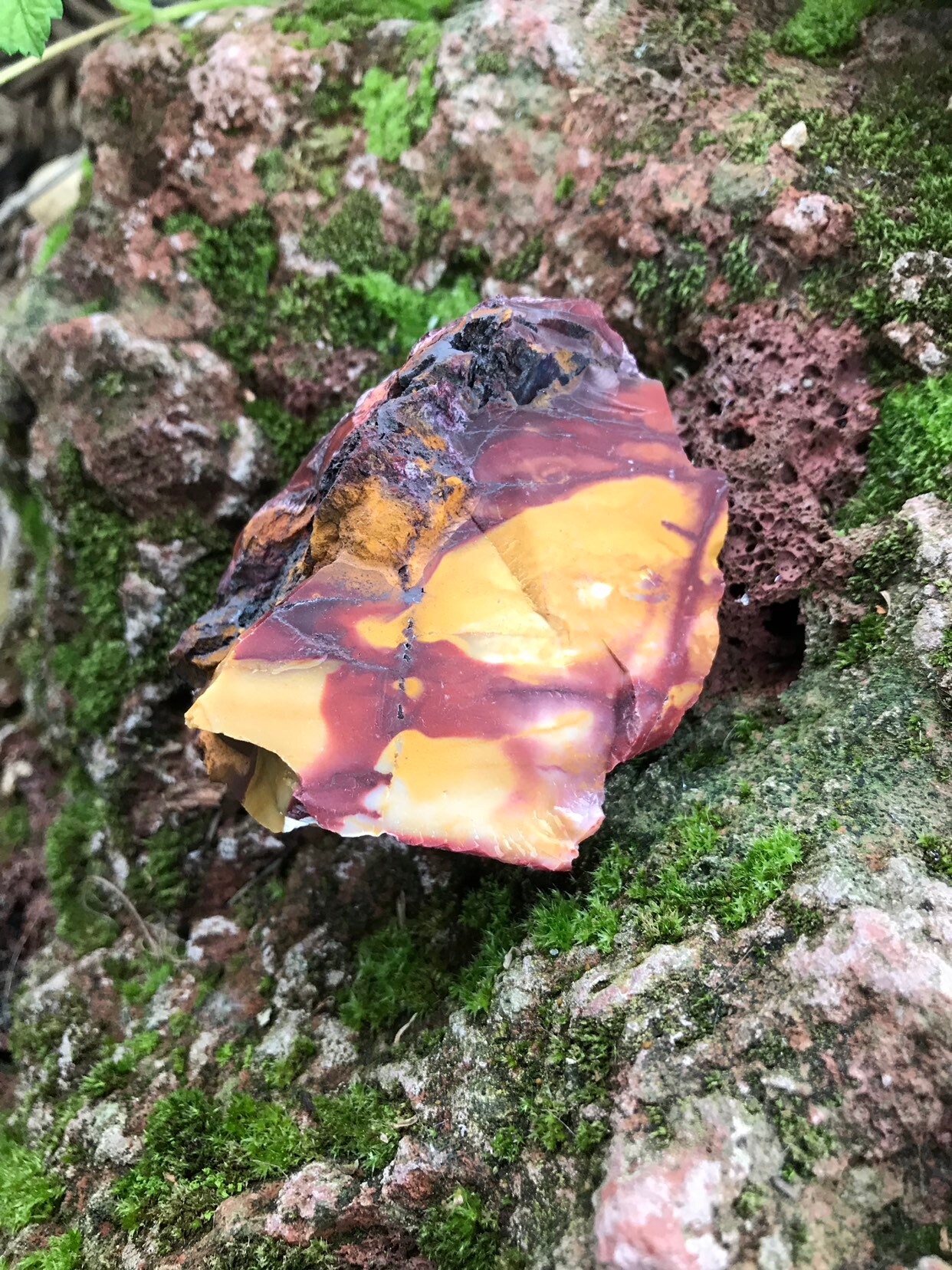 Raw Mookaite Jasper Palm Stone, 110.9 Grams, Australia, CR5331