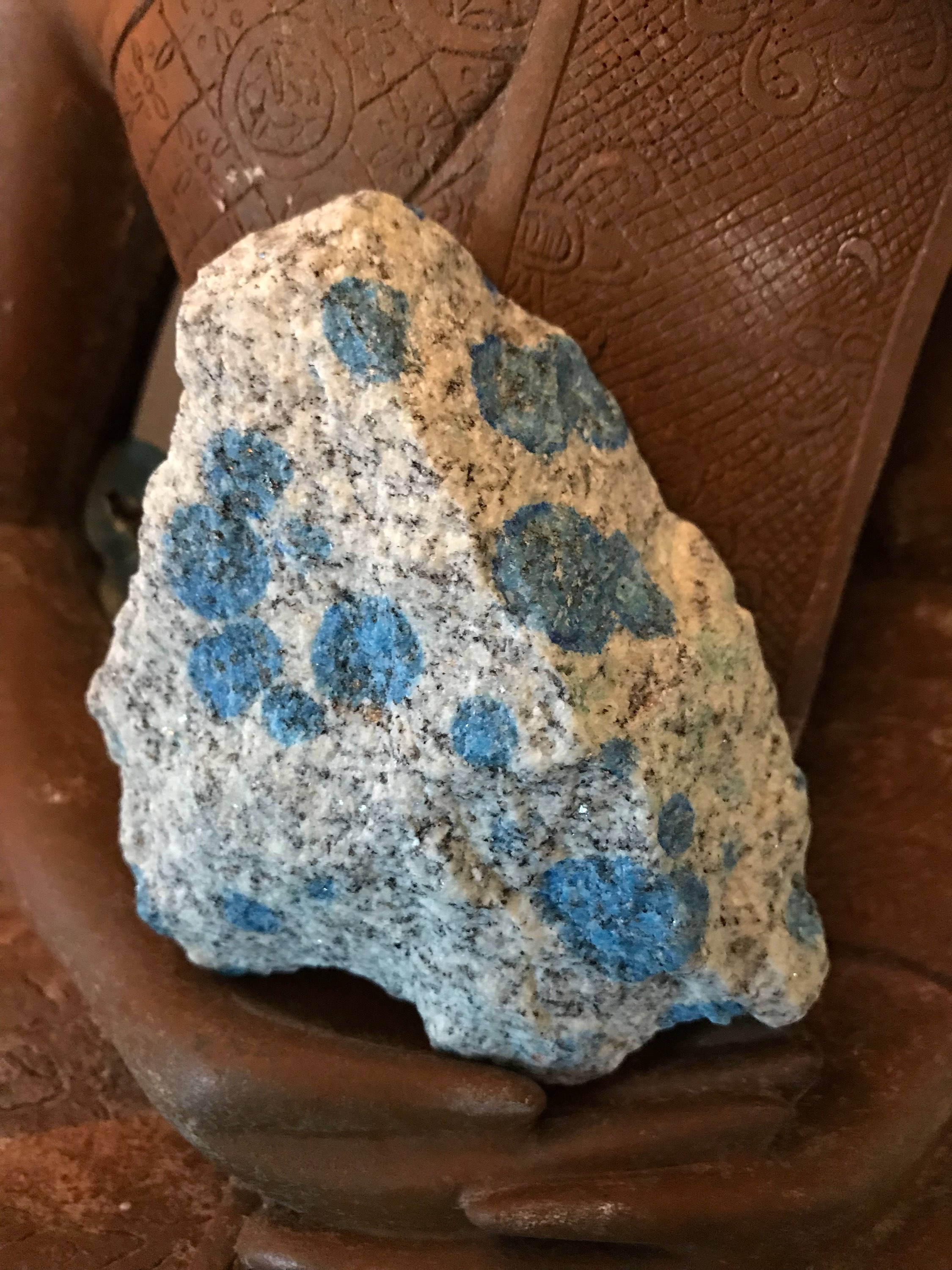 K2 Stone, Raw Azurite in Granite, K2 Mountain, Pakistan, 128.6 Grams ...