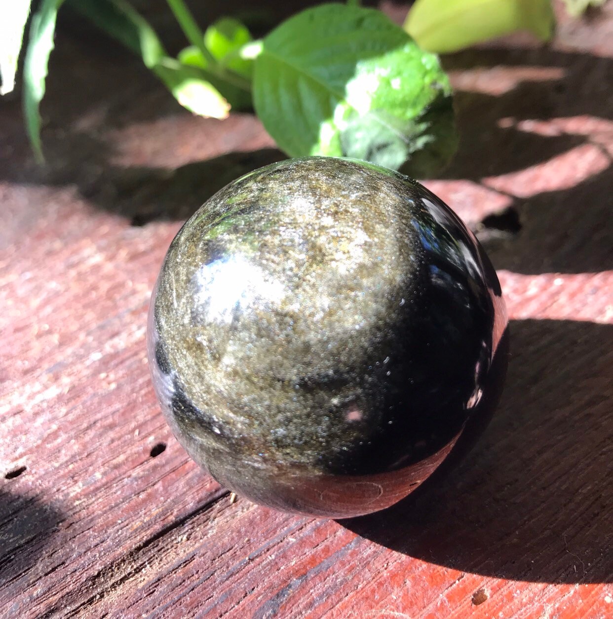 OBSIDIAN Gold Sheen SPHERE, Mexico, 106.3 Grams, CR2707
