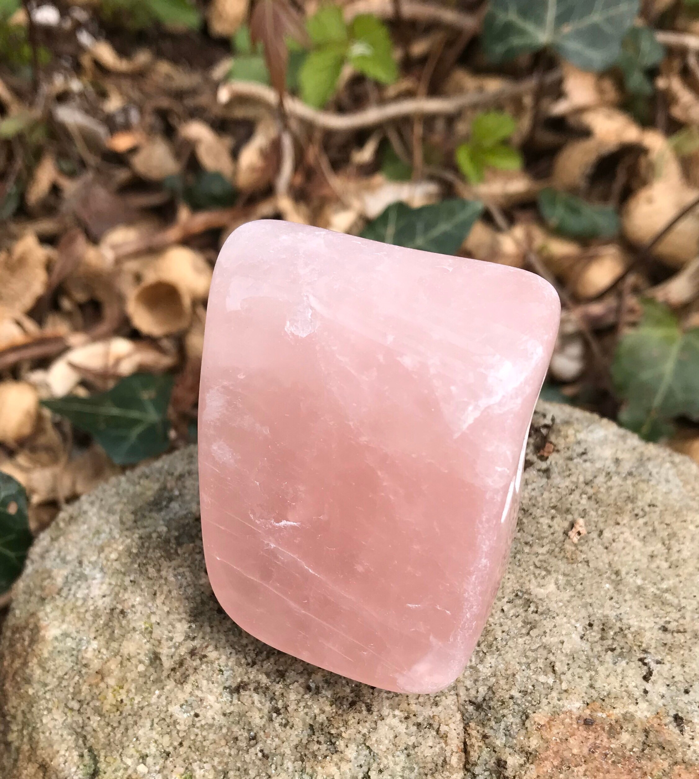 Rose Quartz, Polished Palm Stone, Madagascar, 100.80 Grams, CR6991
