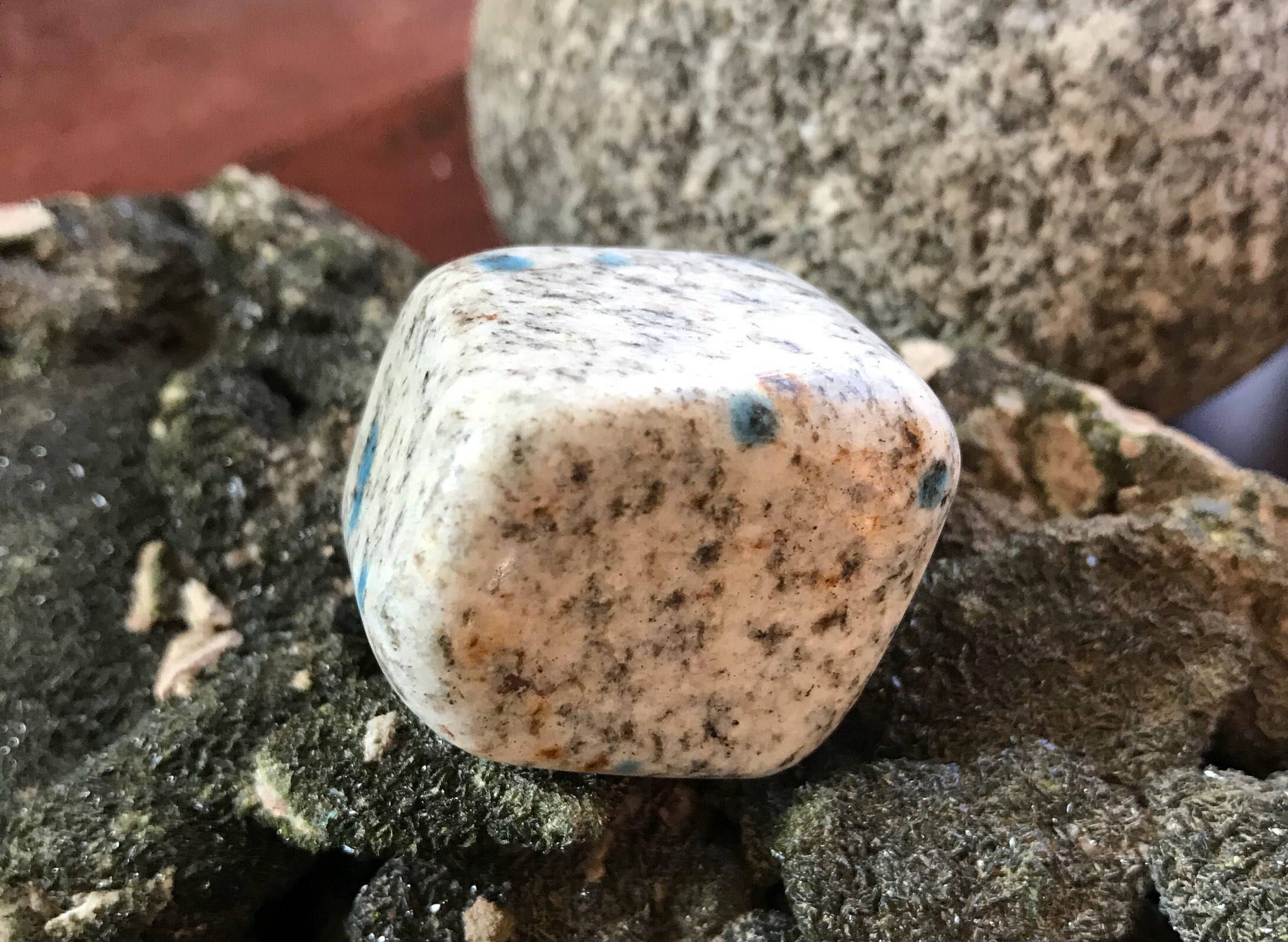 K2 Stone, Azurite in Granite, K2 Mountain, Pakistan, Polished, 43.9 ...