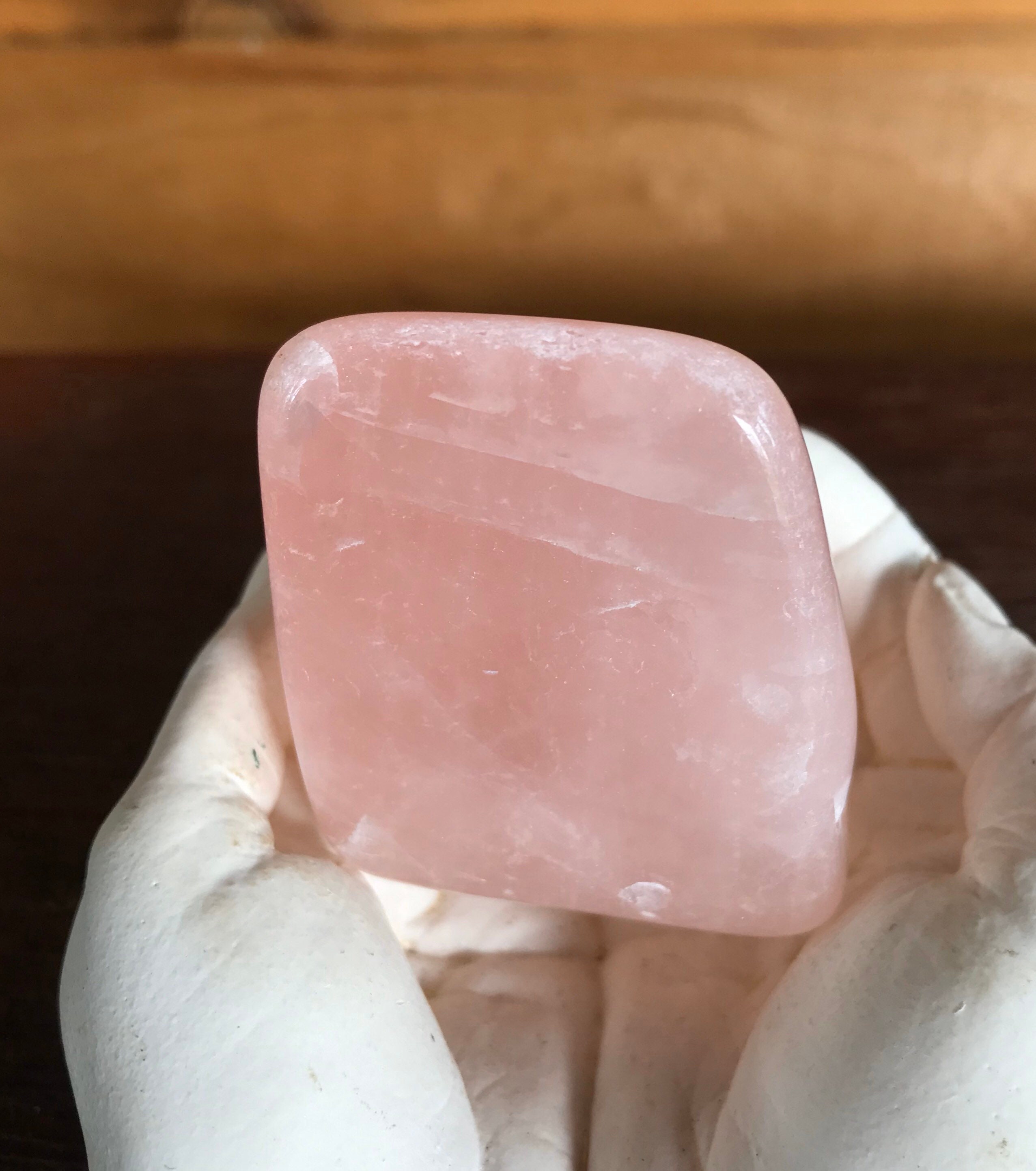 Rose Quartz, Polished Palm Stone, Madagascar, 100.80 Grams, CR6991