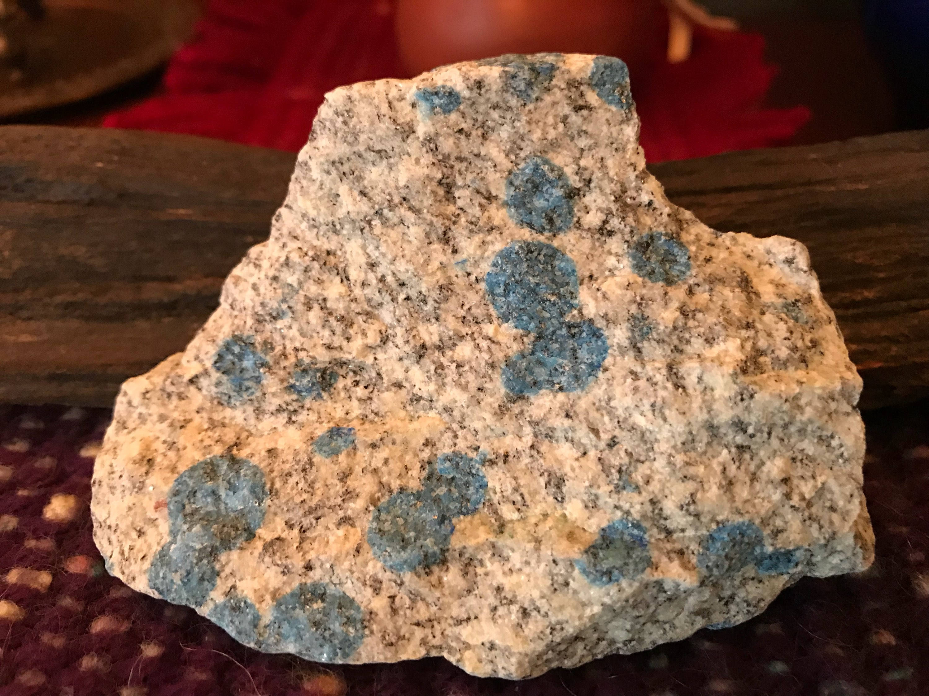 K2 Stone, Raw Azurite in Granite, K2 Mountain, Pakistan, 128.6 Grams ...