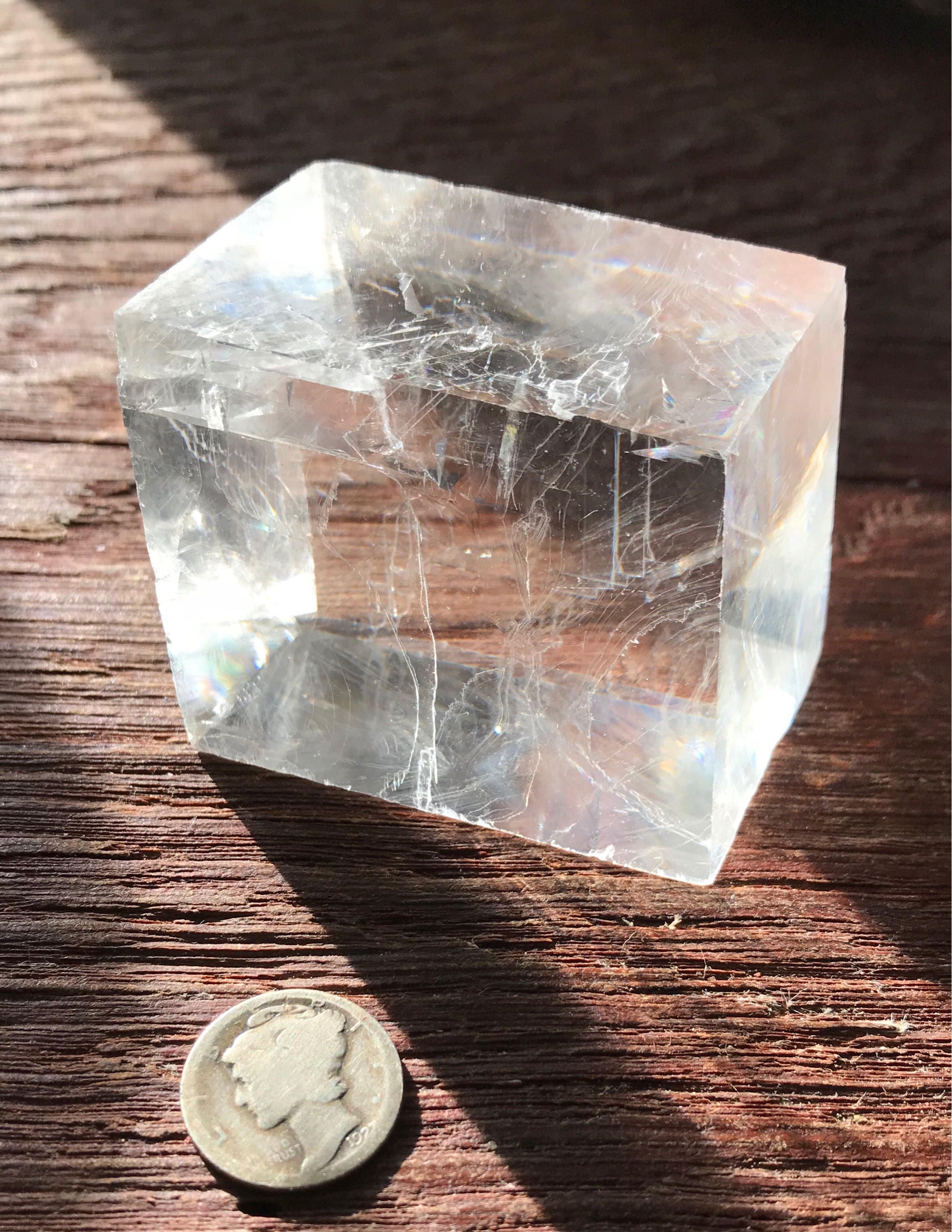 CALCITE, Optical Crystal, Water Clear, Rainbows, Viking Sunstone, Raw ...