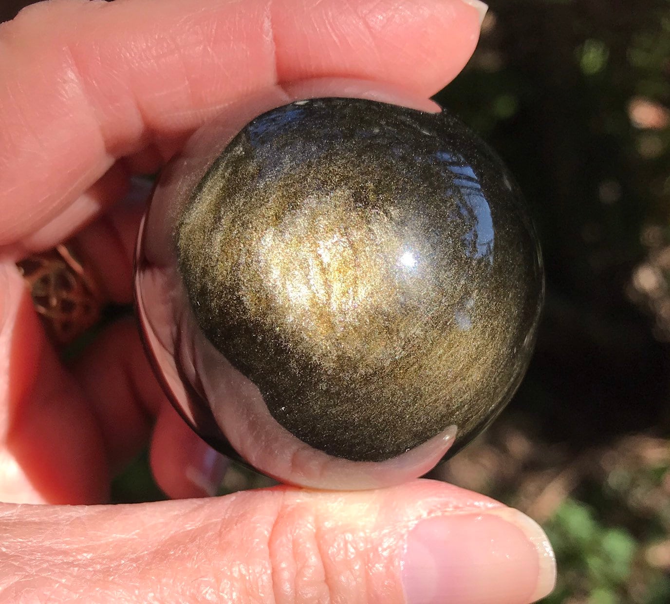 OBSIDIAN Gold Sheen SPHERE, 45 mm, Mexico, 115.3 Grams, CR5713