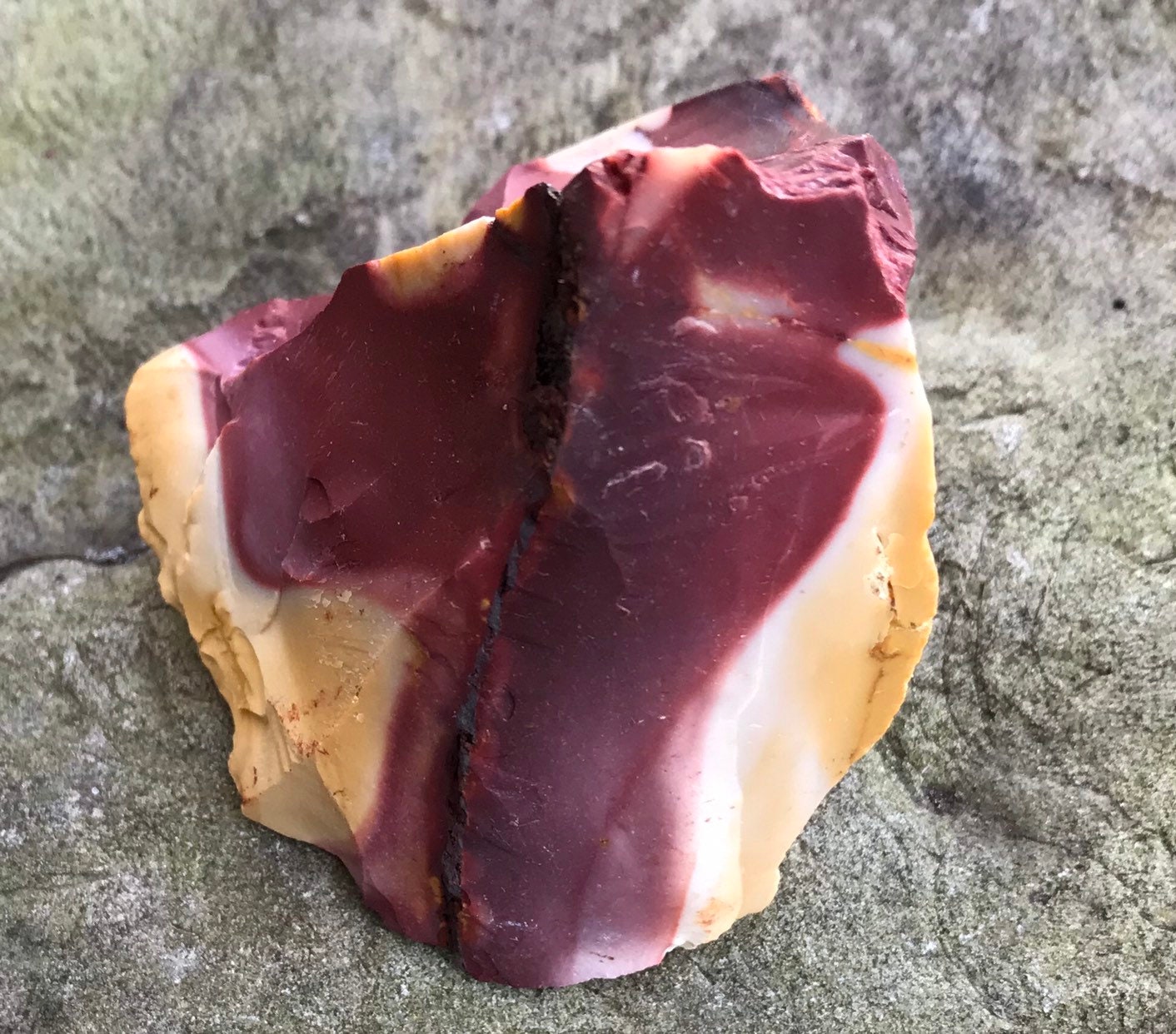 Raw Mookaite Jasper Palm Stone, 147.4 Grams, Australia, CR4884
