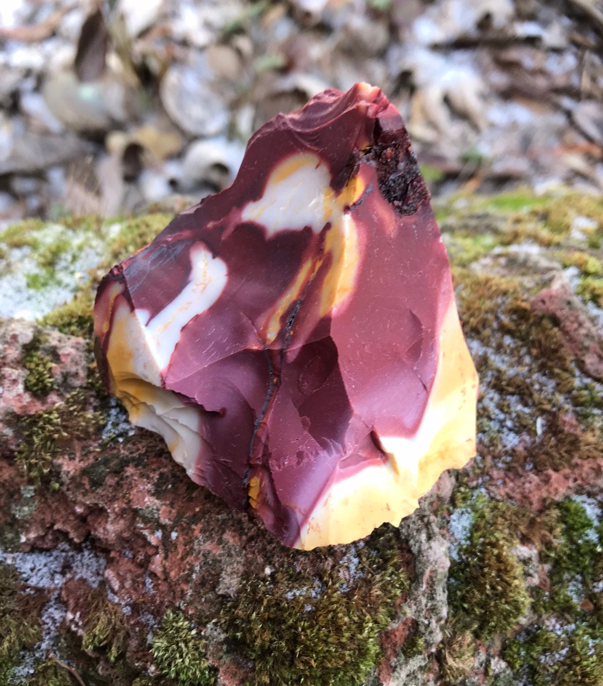 Raw Mookaite Jasper Palm Stone, 147.4 Grams, Australia, CR4884