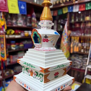 Wooden Stupa Chorten Two-piece Box, 9" Hand Carved & Painted, Nepal - Etsy