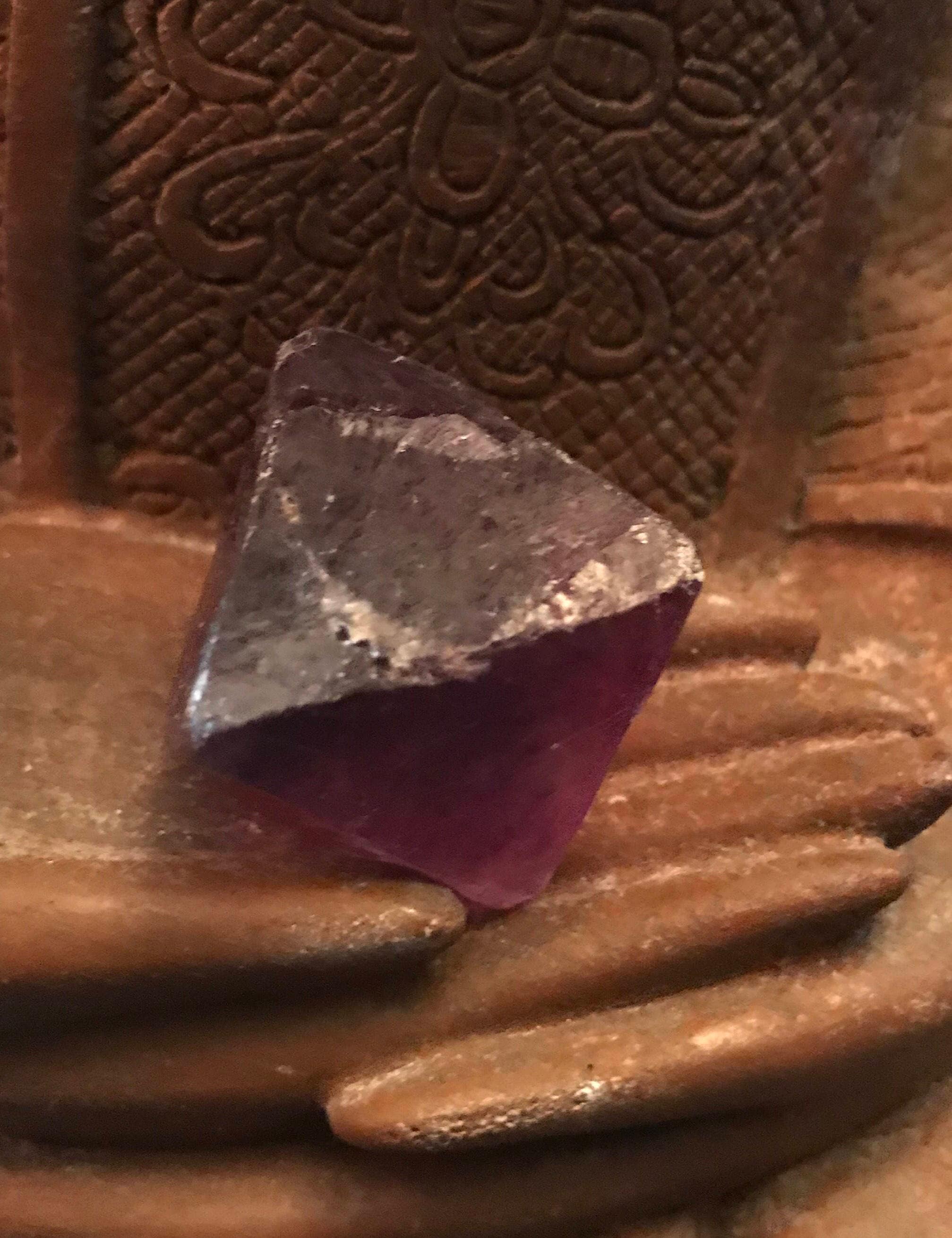 Fluorite, Violet, Raw Octahedron, Mine Fresh, 22.1 Grams, CR2672