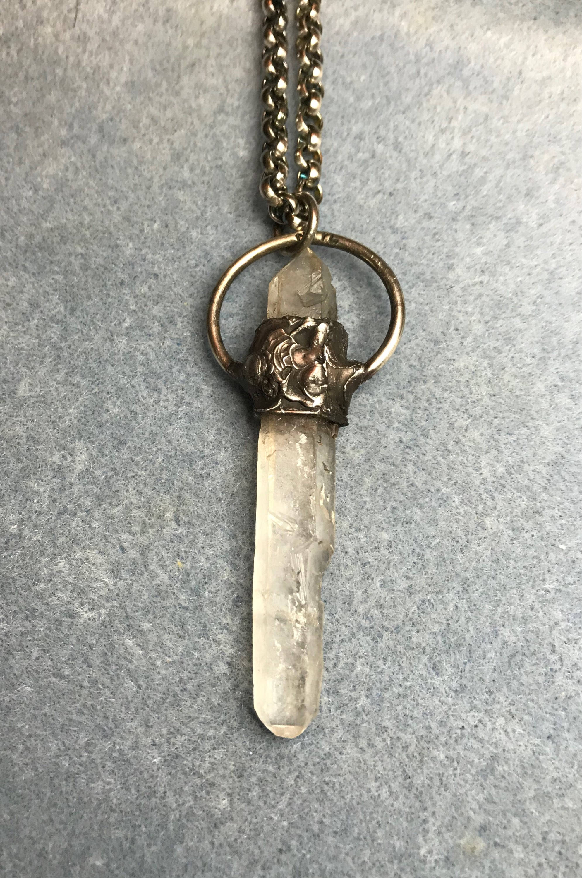 Reserved*****Natural Diamantina Key Quartz Pendant, Long, Raw, Brazil ...