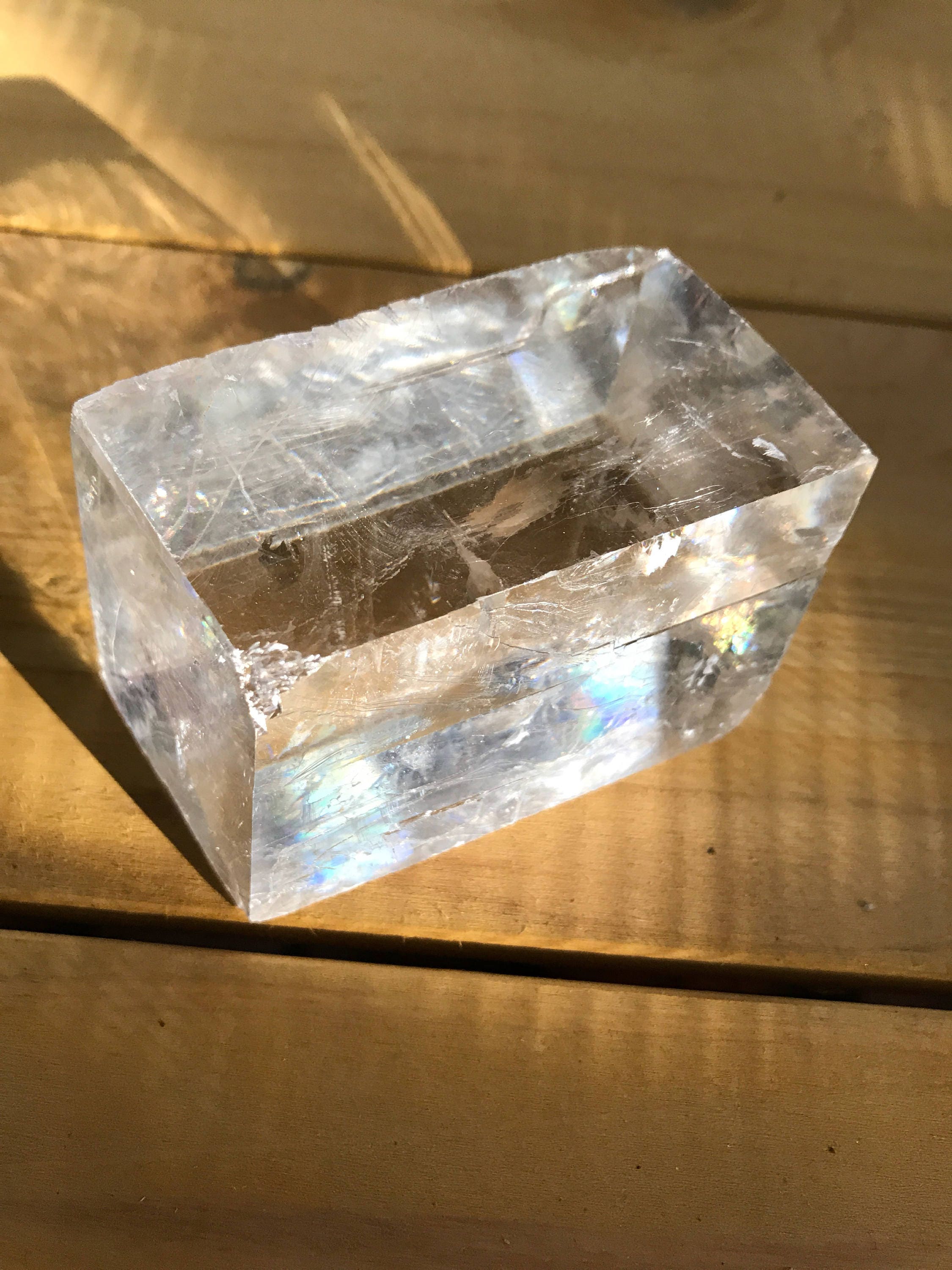 Optical Calcite Crystal, Large, Rainbows, Water Clear, Viking Sunstone ...