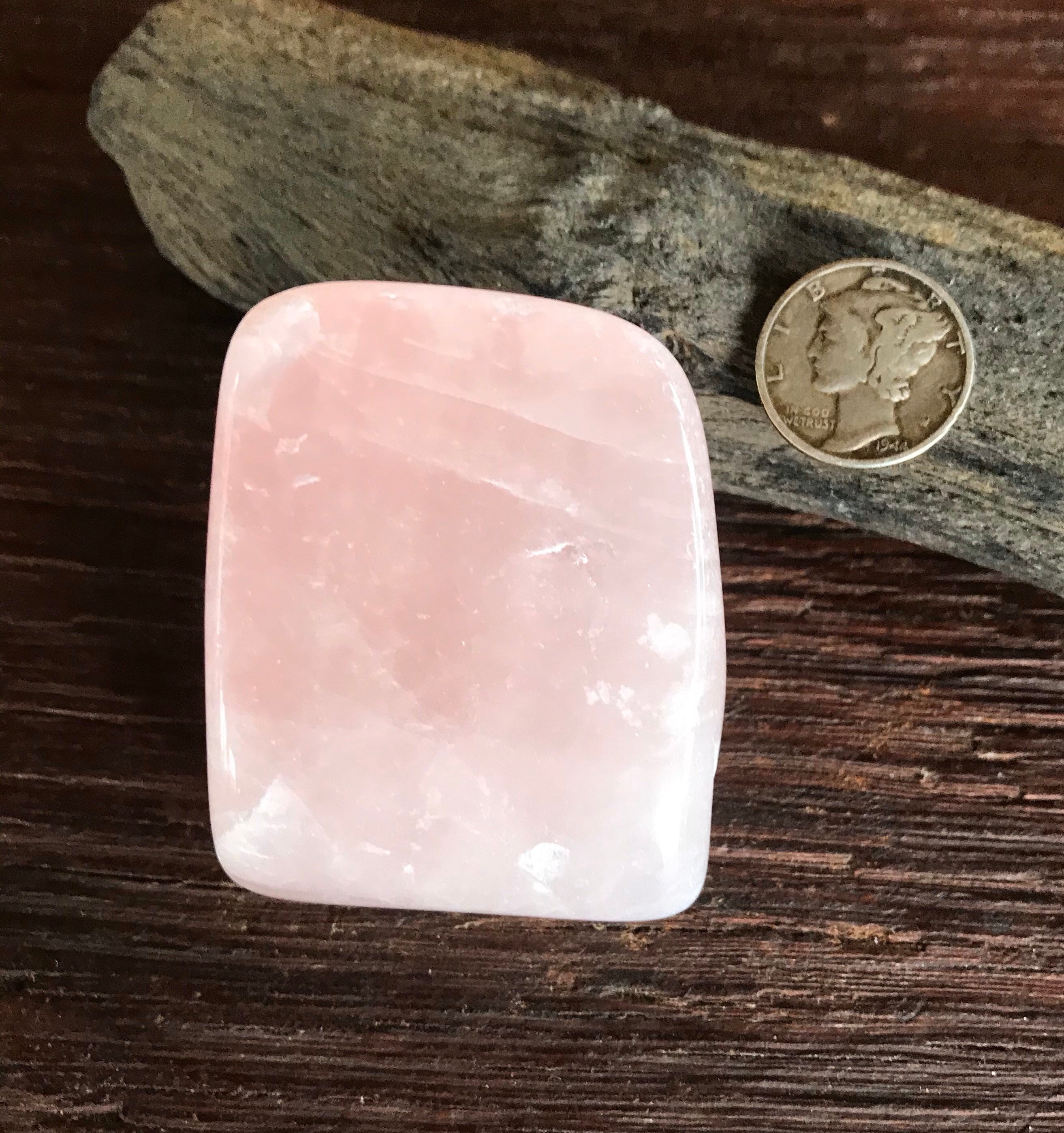 Rose Quartz, Polished Palm Stone, Madagascar, 100.80 Grams, CR6991