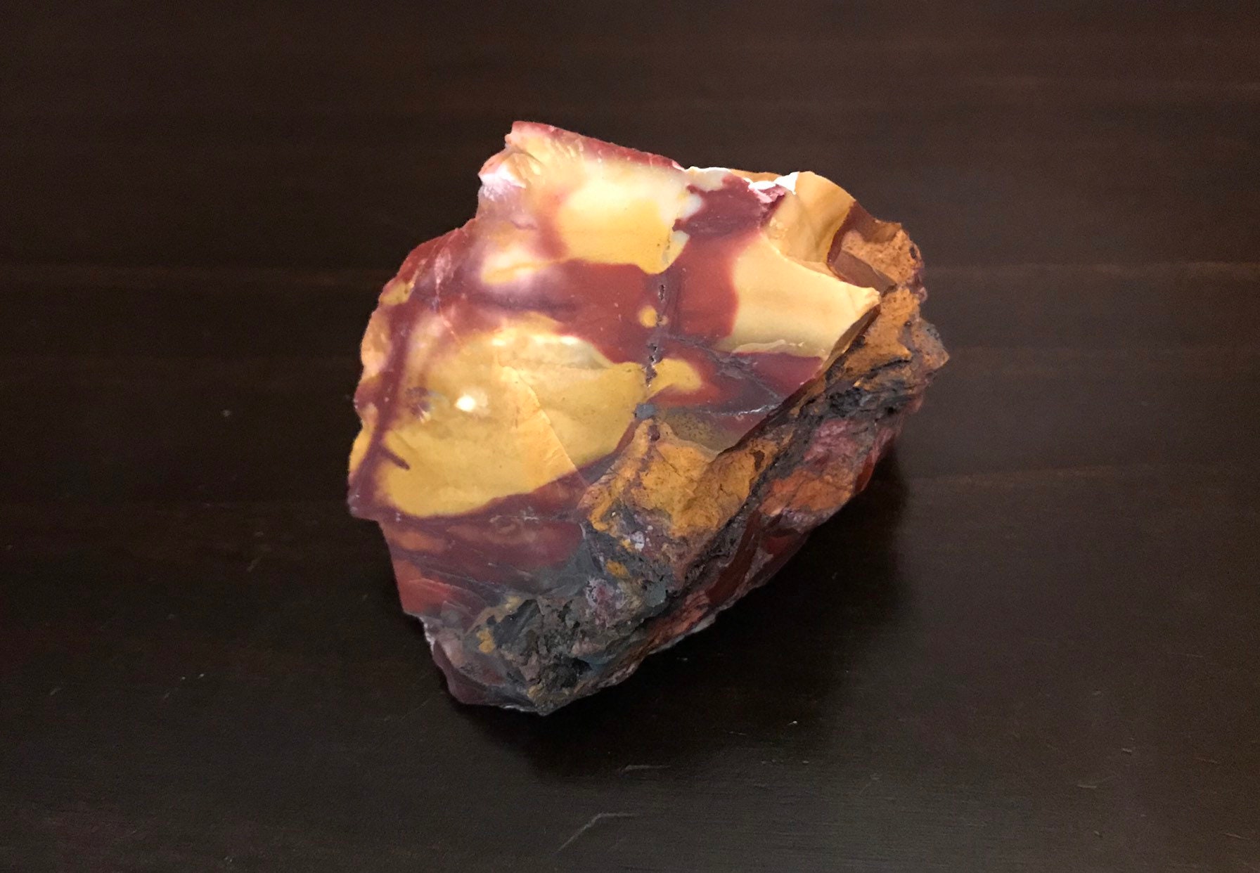 Raw Mookaite Jasper Palm Stone, 110.9 Grams, Australia, CR5331