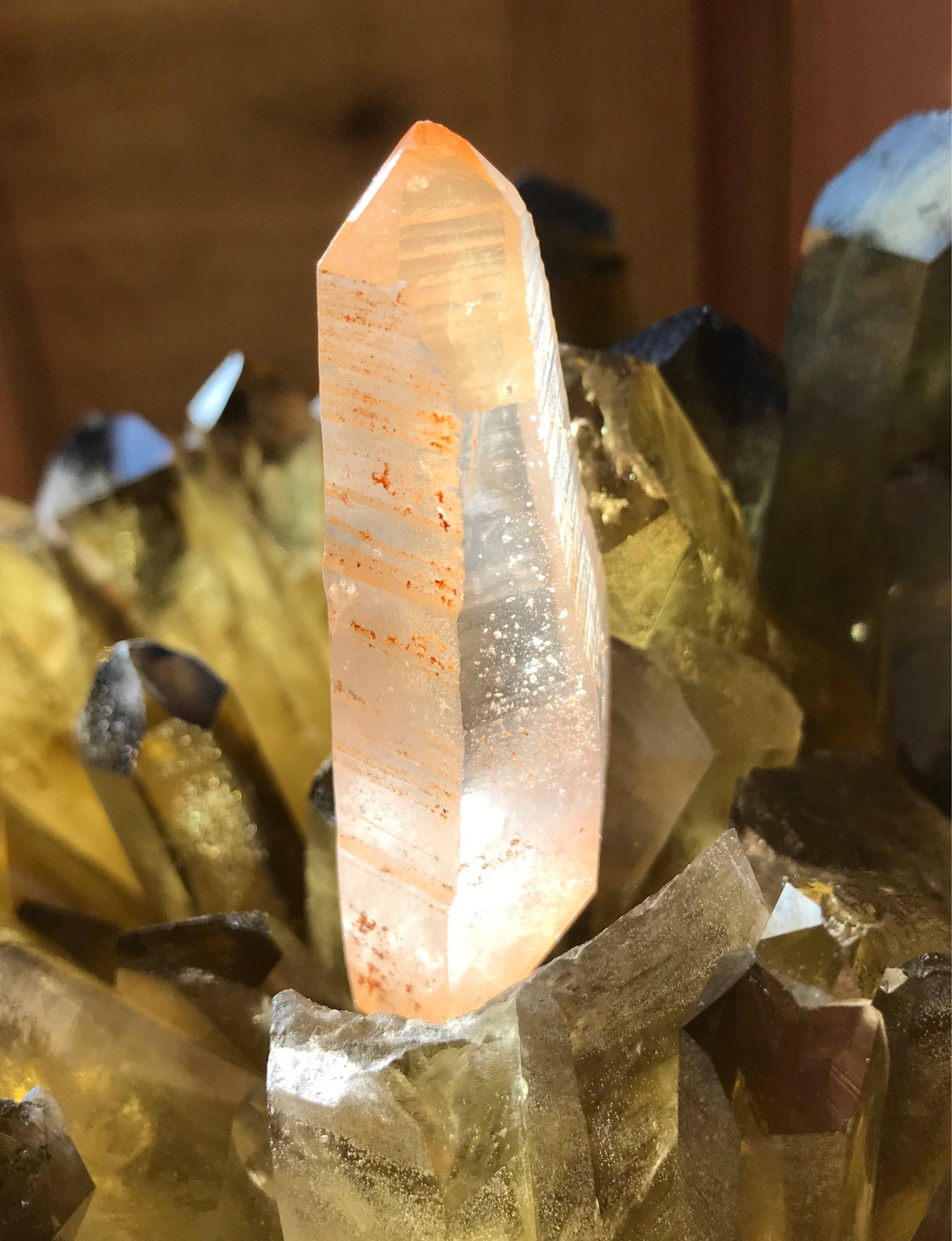Orange Lemurian Seed Quartz Crystal, Raw, Striations, Mine Fresh ...