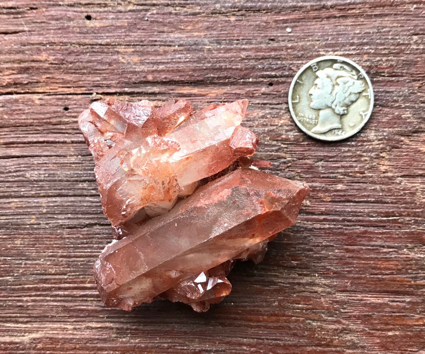 RED DRAGON Quartz Cluster, Raw, Red Hematite Coated, Morocco, 41.5 ...