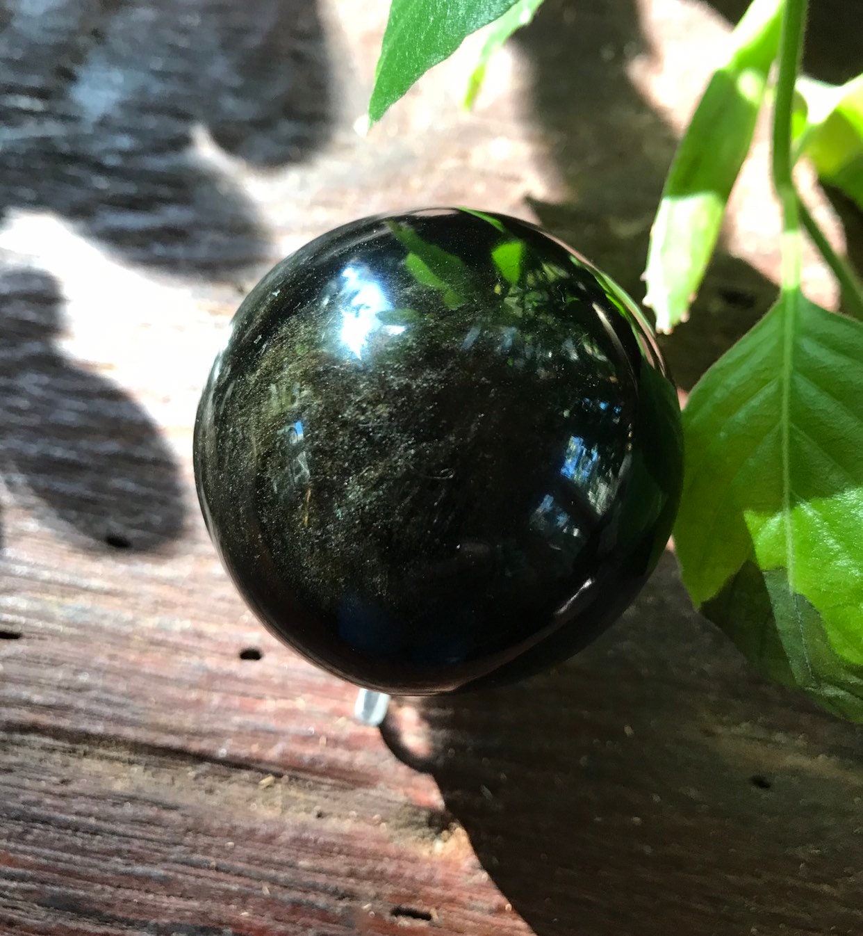 OBSIDIAN Gold Sheen SPHERE, Mexico, 106.3 Grams, CR2707