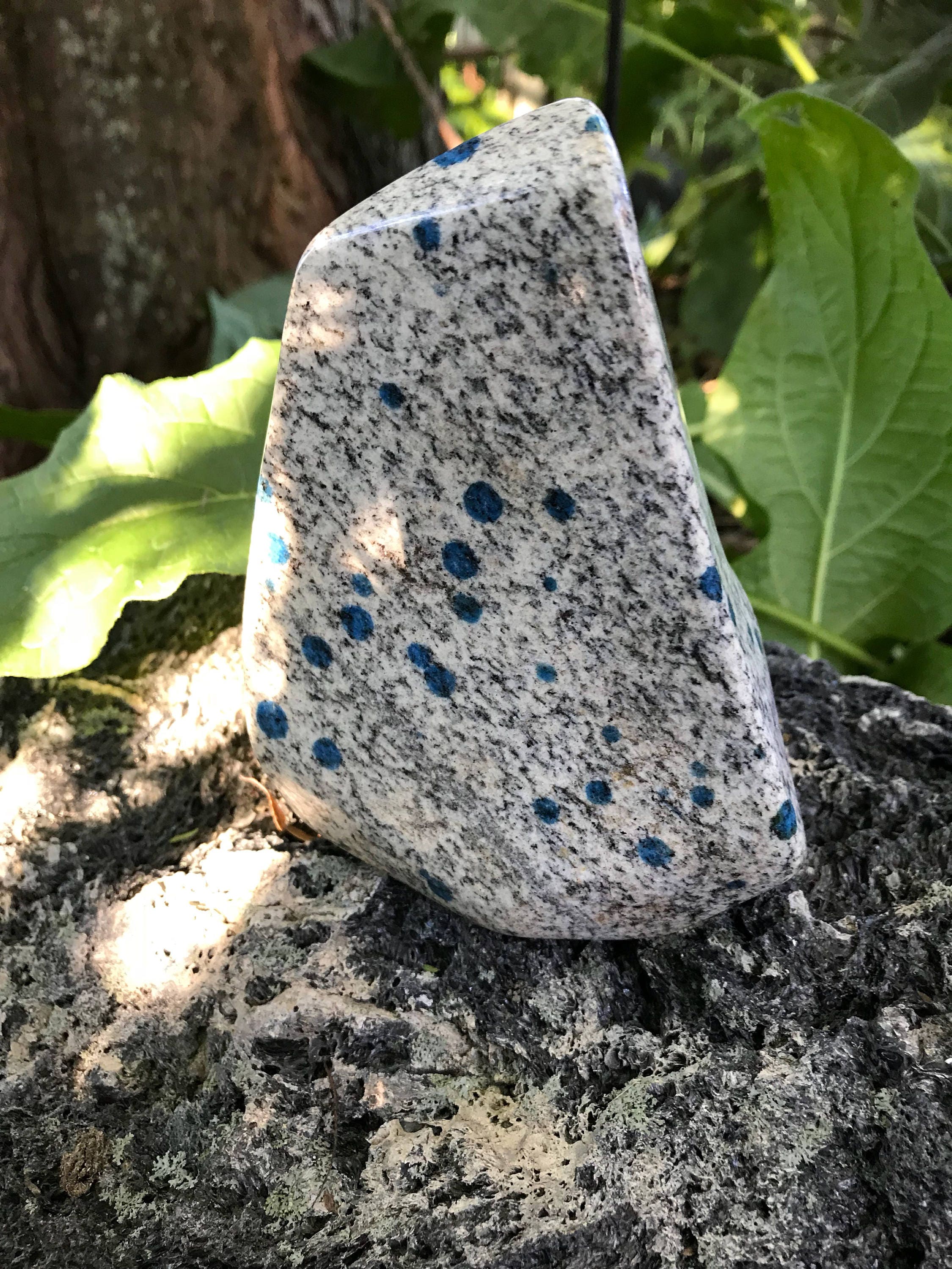 K2 Stone, 1.36 LB, Large, Self-Standing, Azurite in Granite, K2 ...