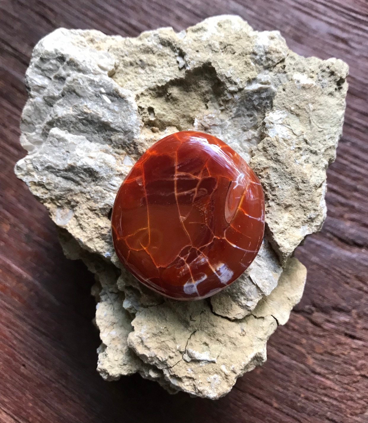 SNAKESKIN AGATE, Palm Stone, Polished, 24.6 Grams, CR5659